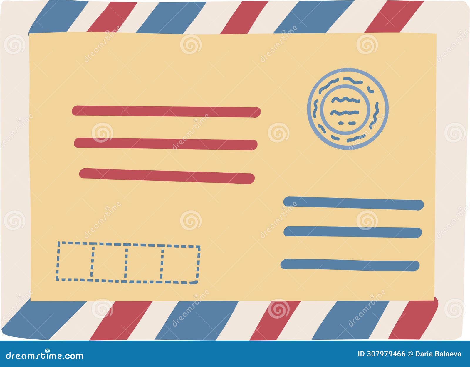 Flat Design Cut Out Flat Design Letter Mail Stock Vector - Illustration ...