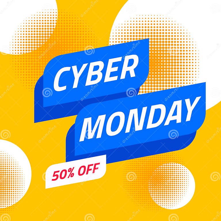 Flat Advertising Design Cyber Monday Background Illustration Stock ...