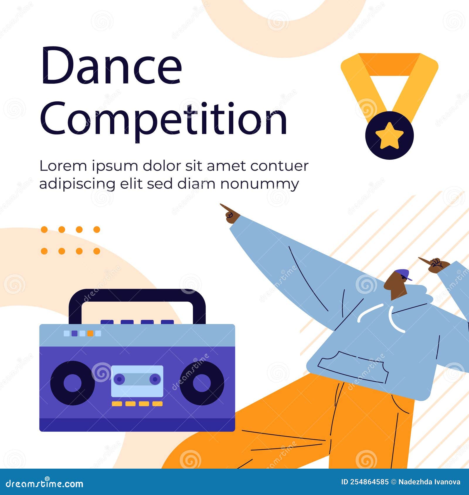 Flat Design Dance School Posts Vector Illustration Stock Vector ...