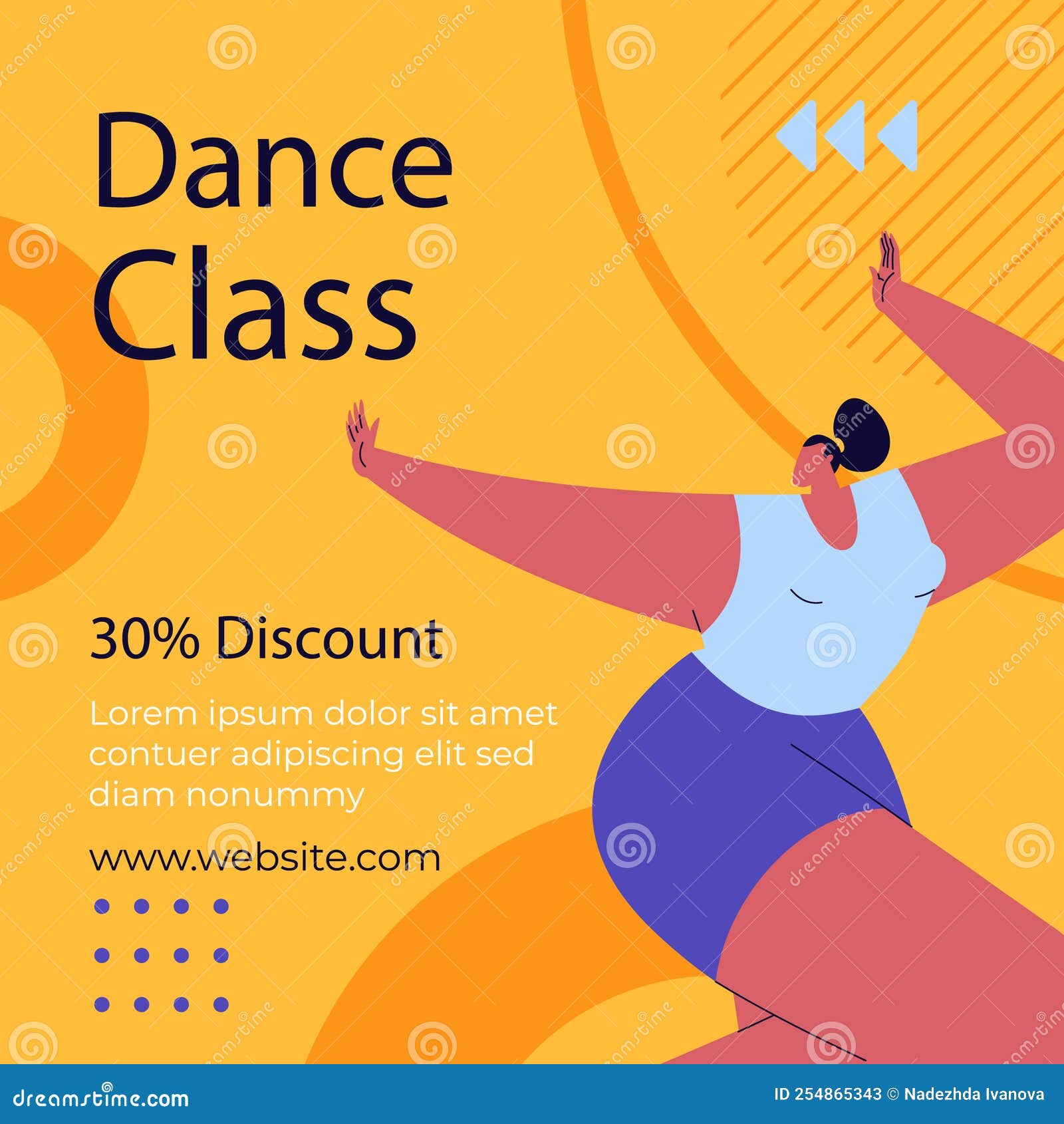 Flat Design Dance School Posts Vector Illustration Stock Vector ...