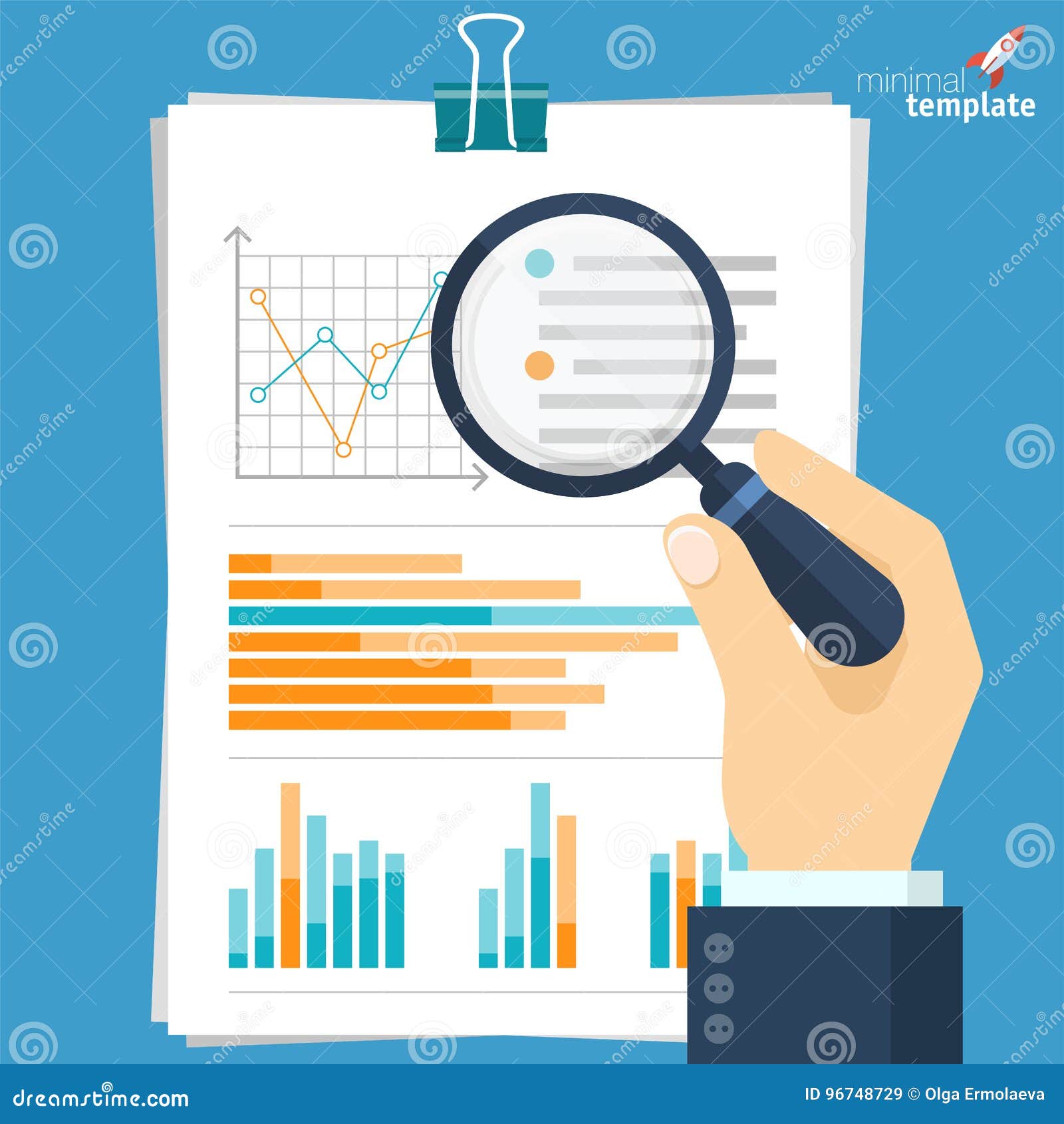 Flat Design Data Search Vector Template Stock Vector - Illustration of ...