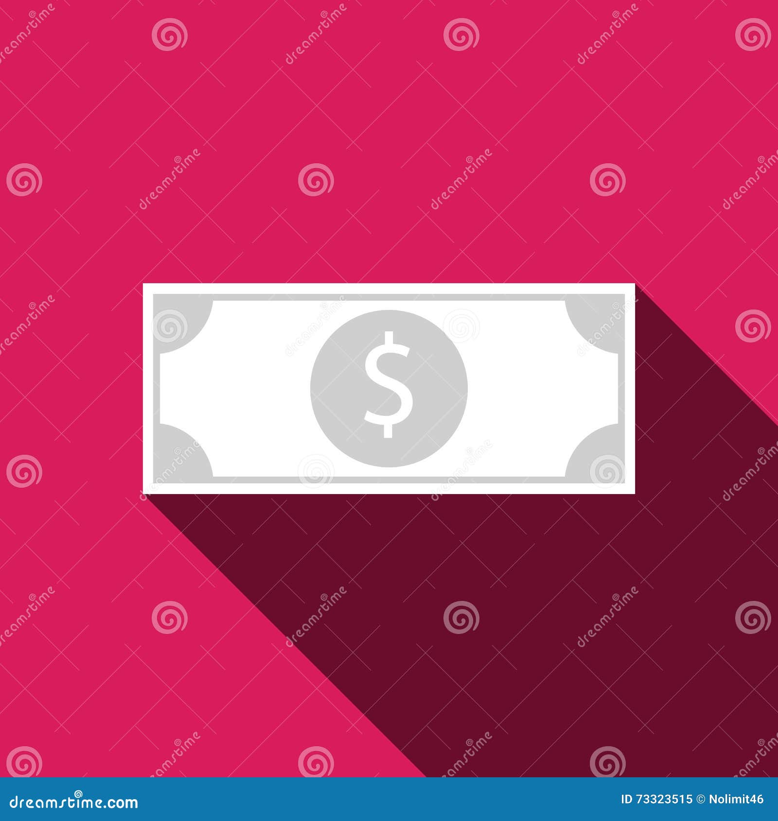 Flat Design Dollar Bill Icon. Vector Stock Illustration - Illustration ...
