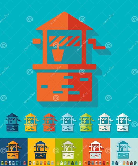 Flat design. draw-well stock vector. Illustration of farm - 56799502