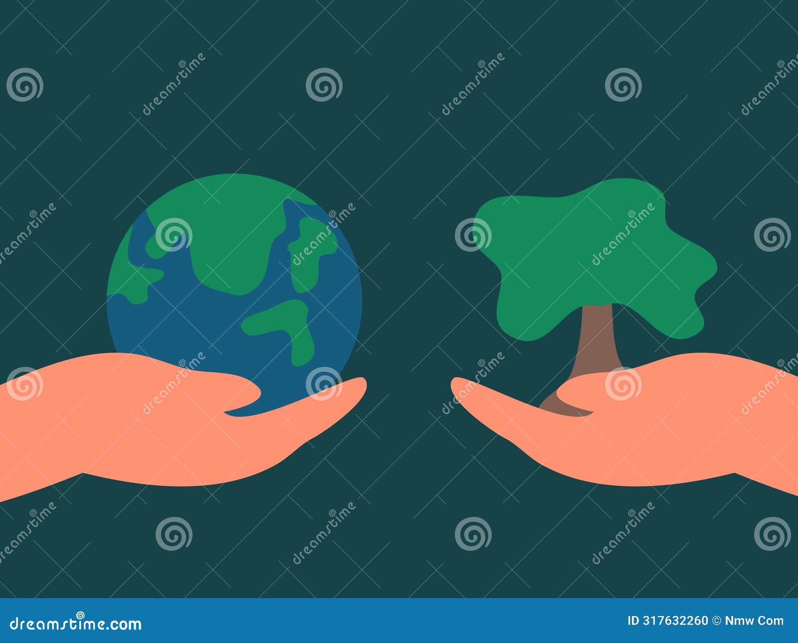 Flat Design Earth Healing Vector Illustration Stock Vector ...