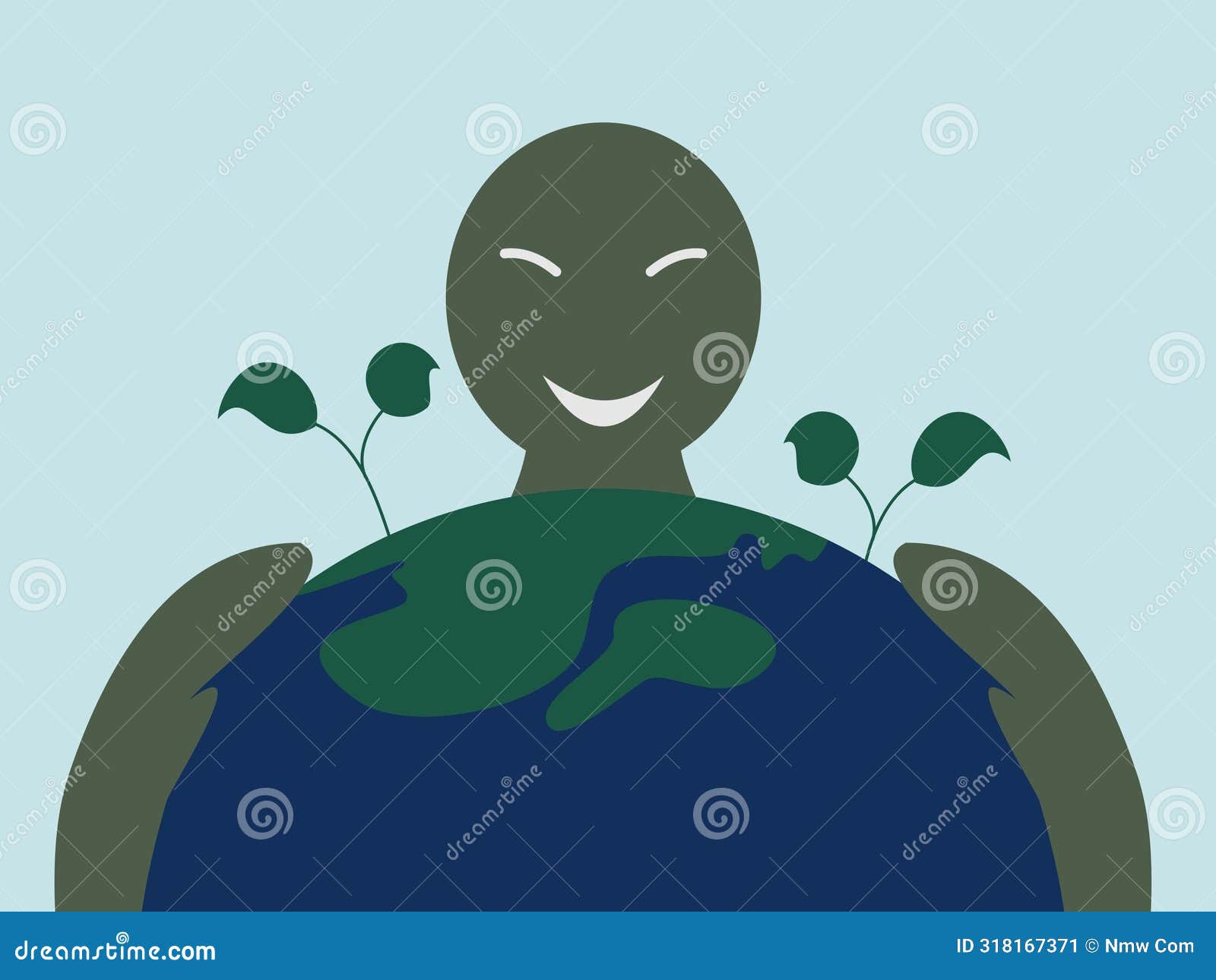 Flat Design Earth Healing Vector Illustration Stock Vector ...