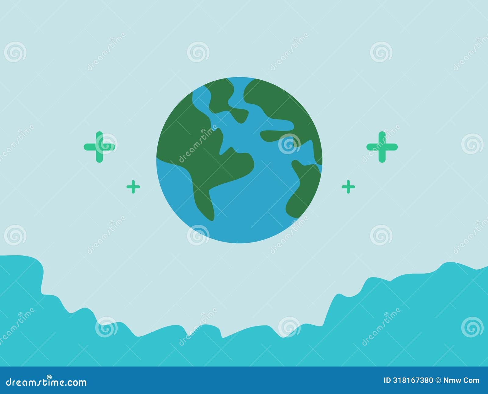 Flat Design Earth Healing Vector Illustration Stock Vector ...