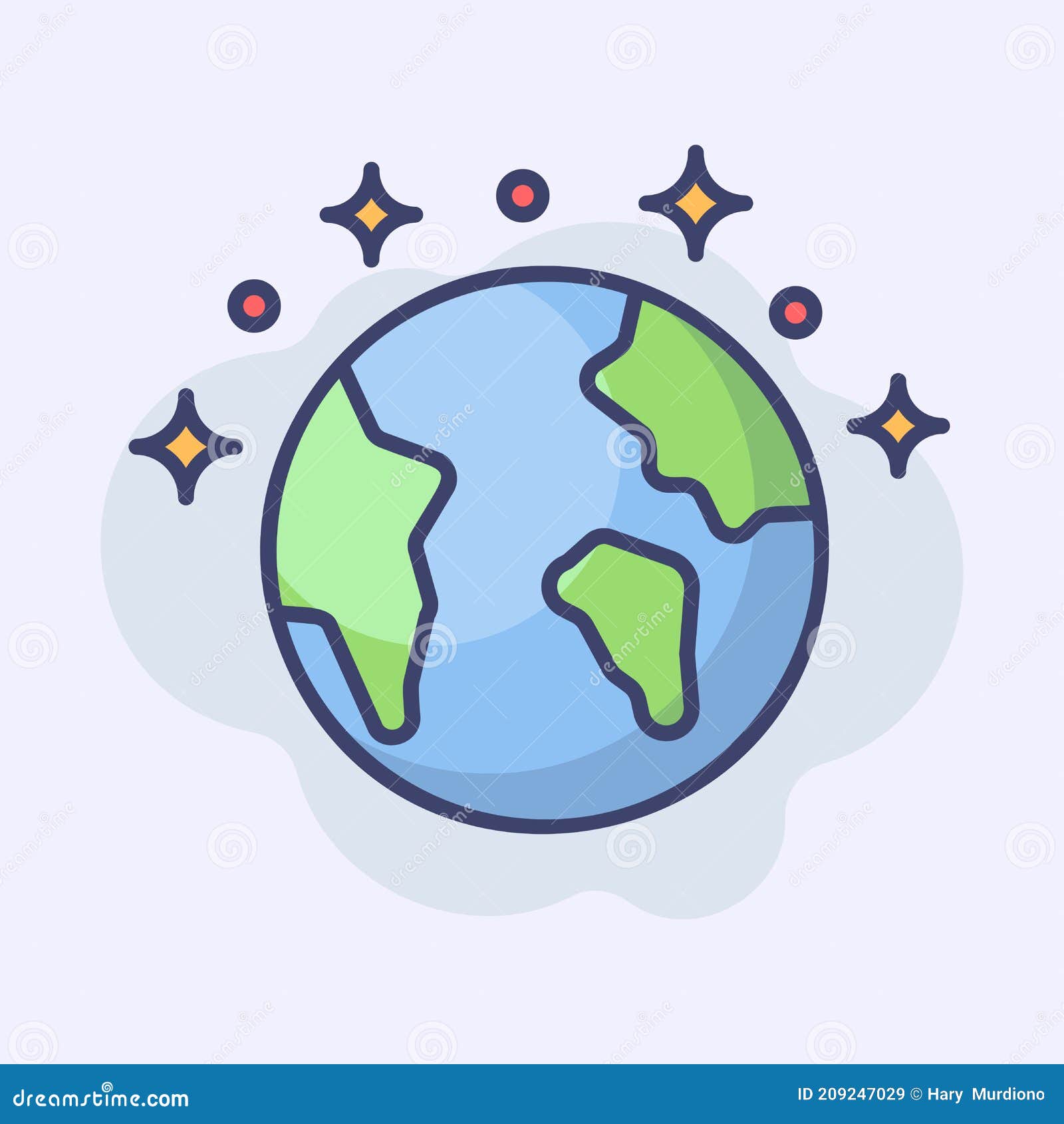 Flat Design Earth Icon Vector Premium Ilustration Stock Vector ...