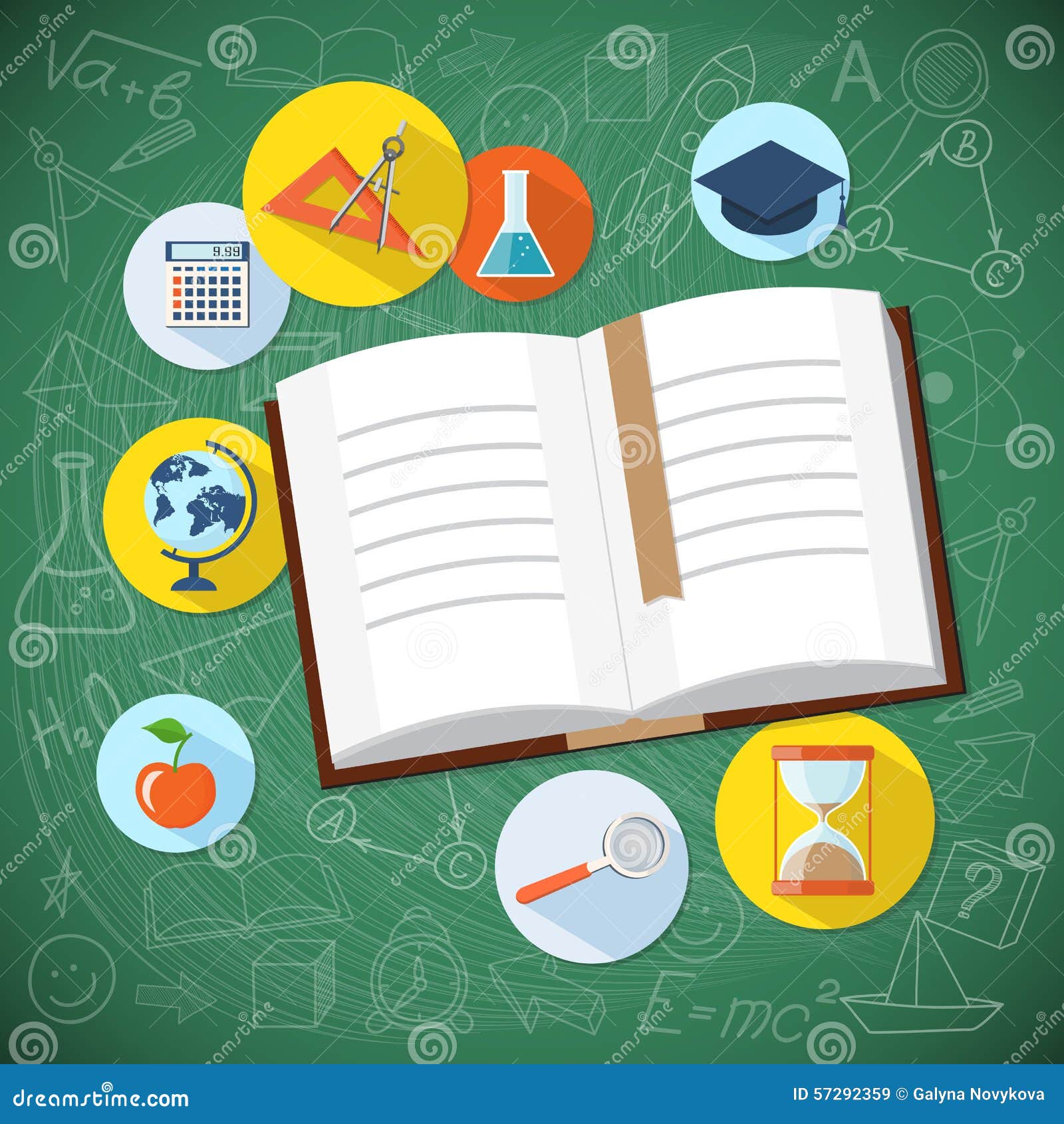 Flat Design for Education Time Stock Vector - Illustration of online ...