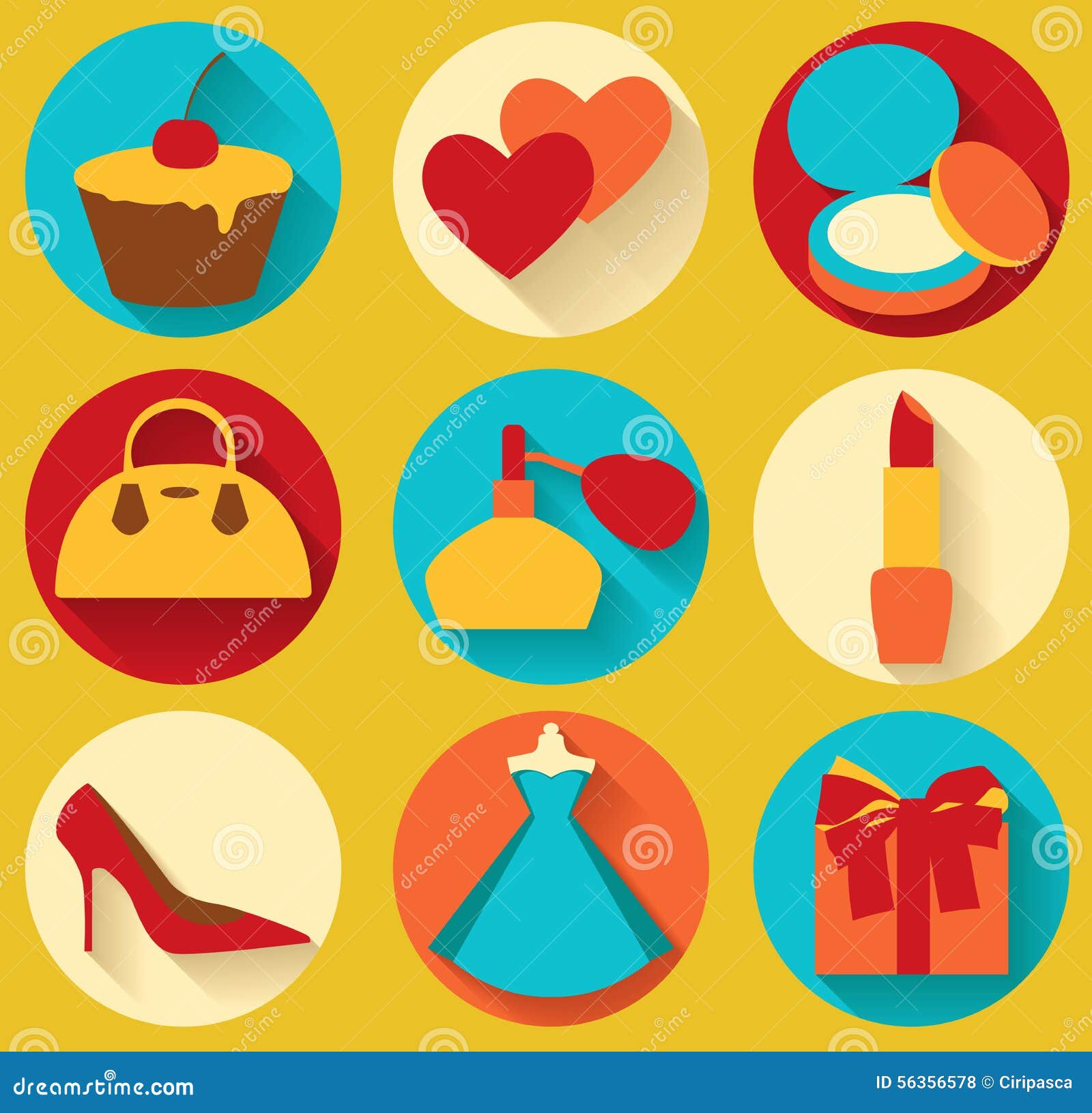 Flat Design Elements of Feminine Accessories Stock Vector ...