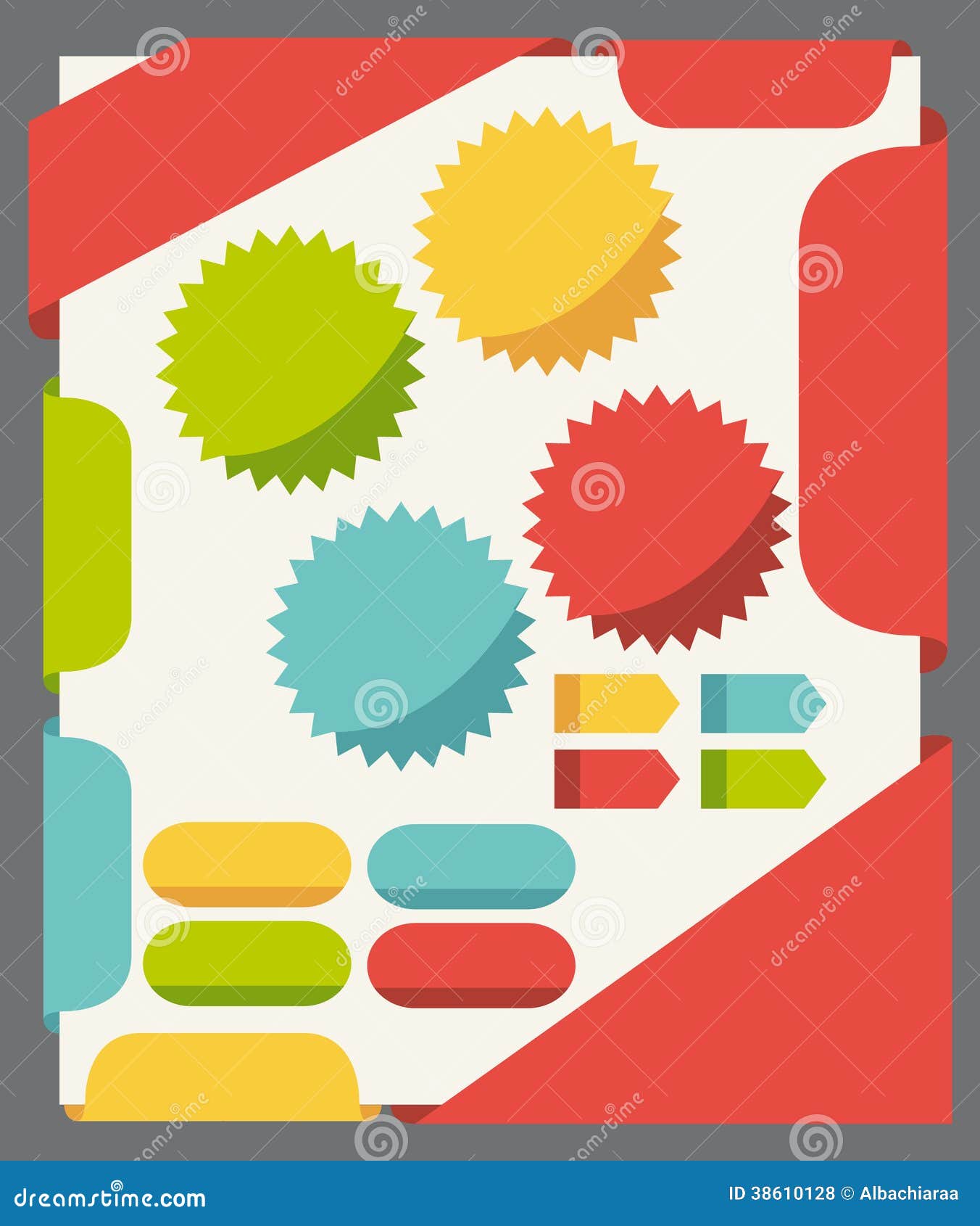 Flat Design Elements Set for Website. Stock Vector - Illustration of ...