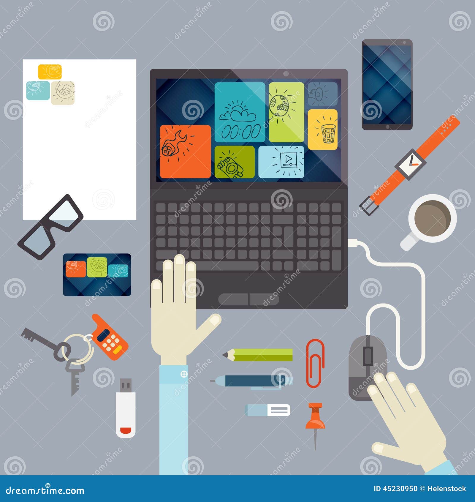 Flat Design Elements stock vector. Illustration of interface - 45230950