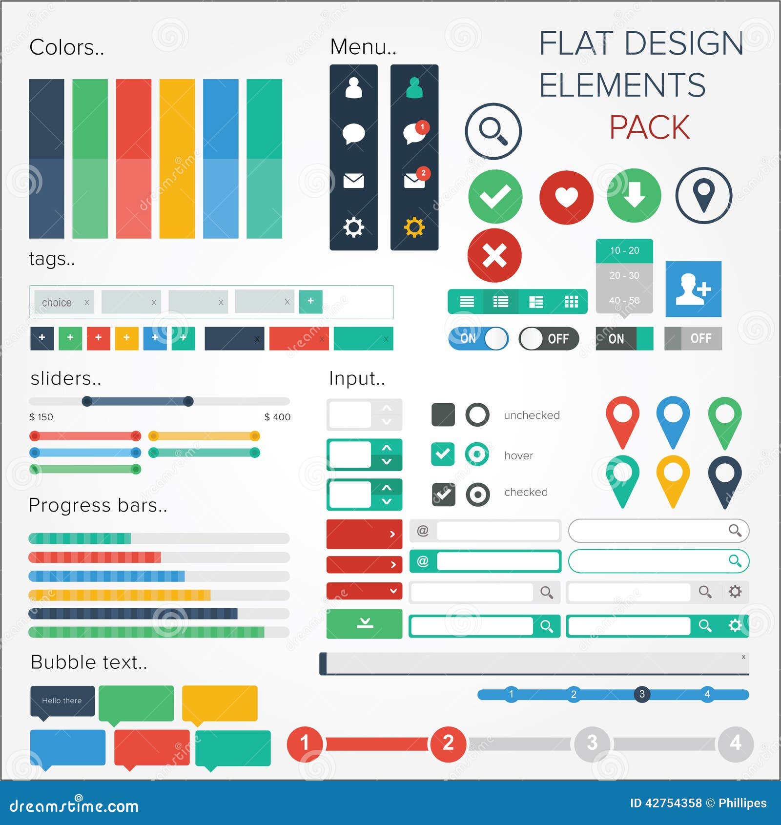 Flat design elements stock illustration. Illustration of elements ...