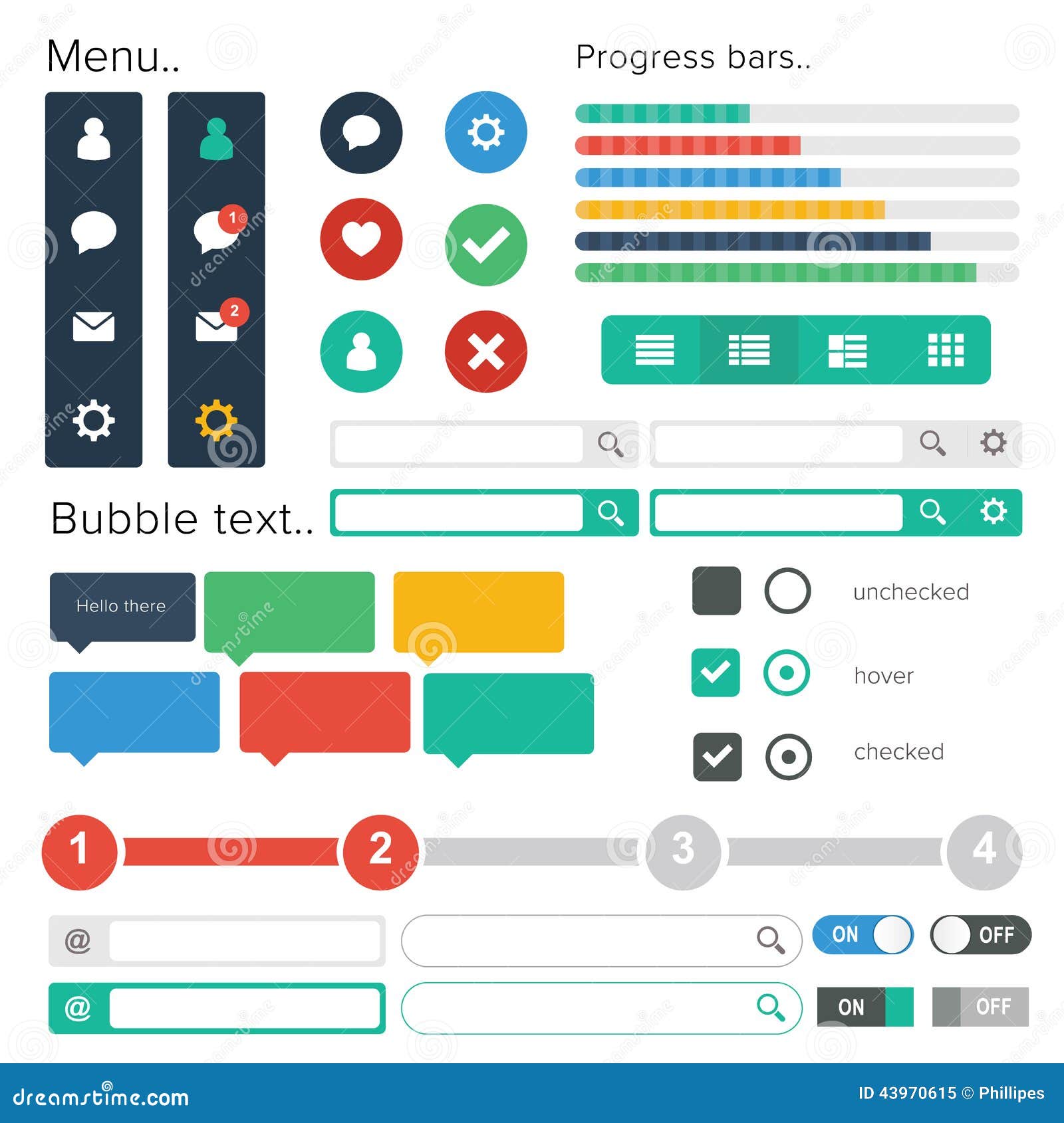 Flat Design Elements for Website Stock Vector - Illustration of page ...
