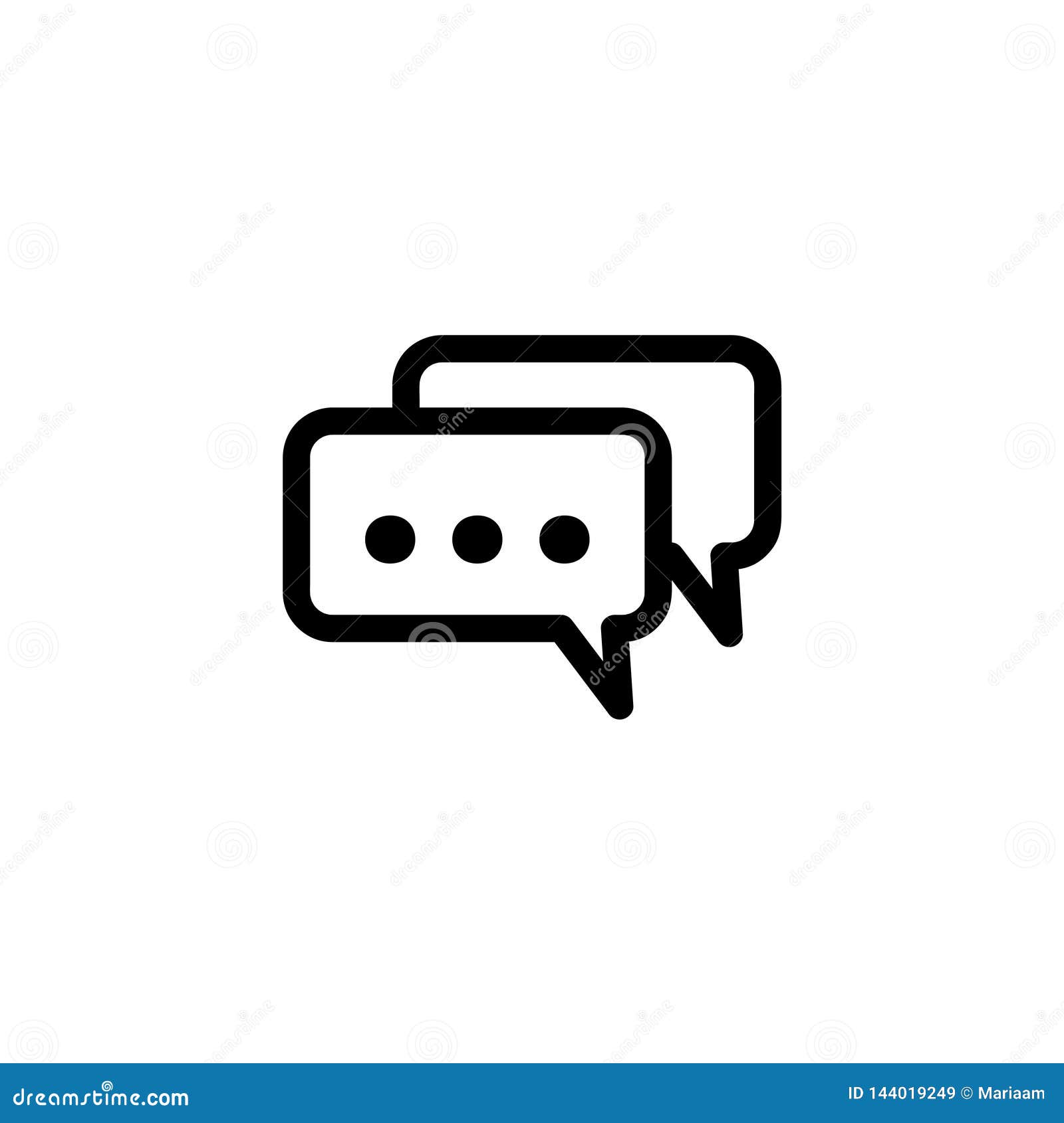Flat Design Emblem with Speech Bubbles in Black and White. Flat Icon ...