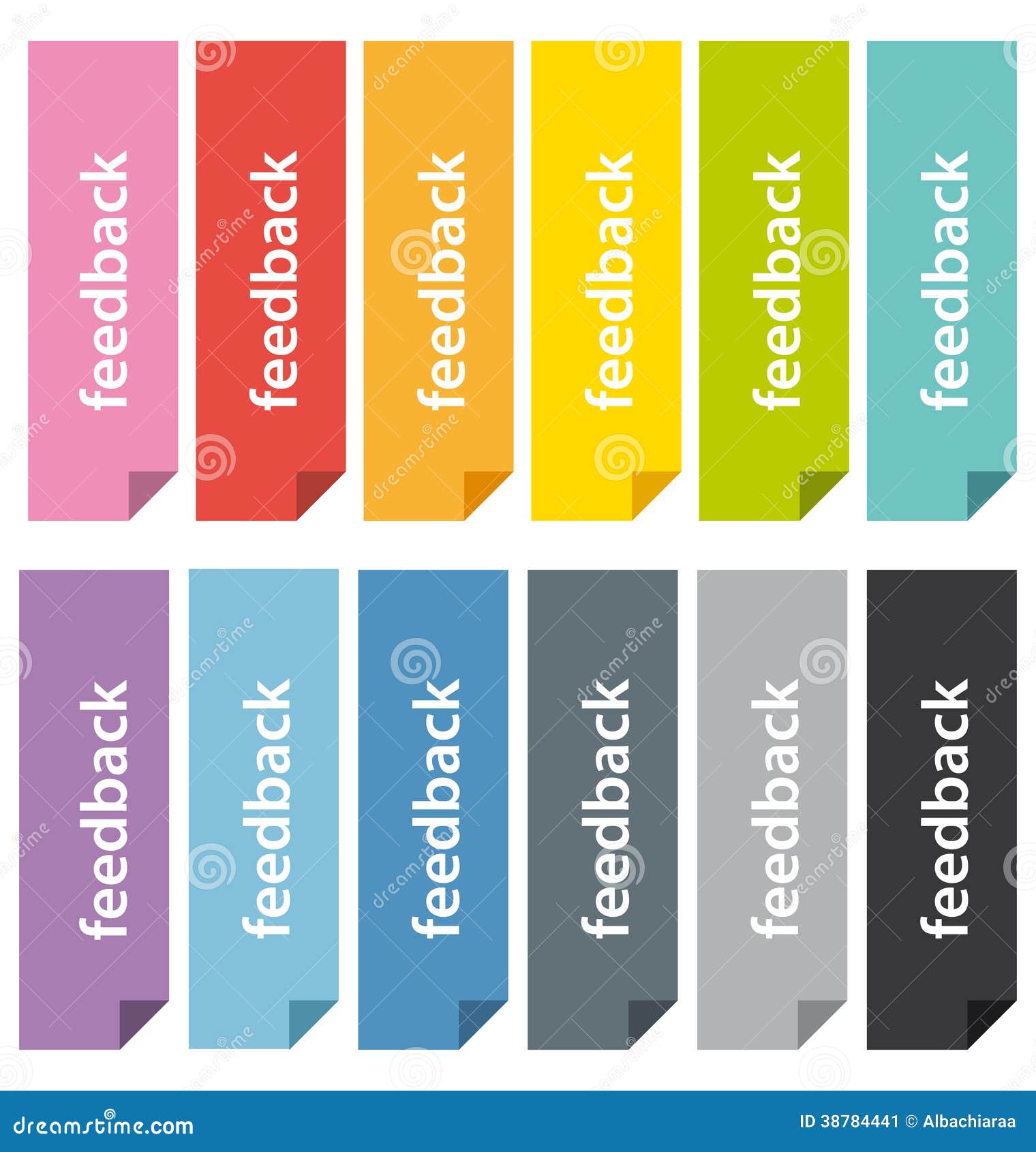 Flat Design Feedback Bookmarks or Tabs Icons. Stock Vector ...