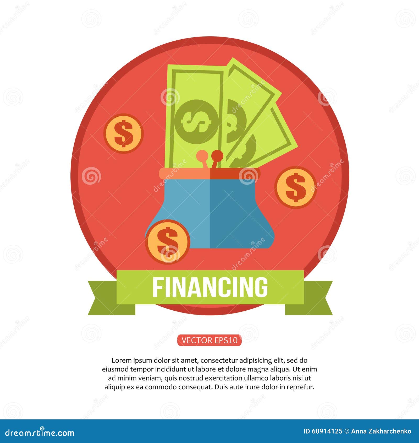 Flat Design Financing Background for Your Stock Vector - Illustration ...