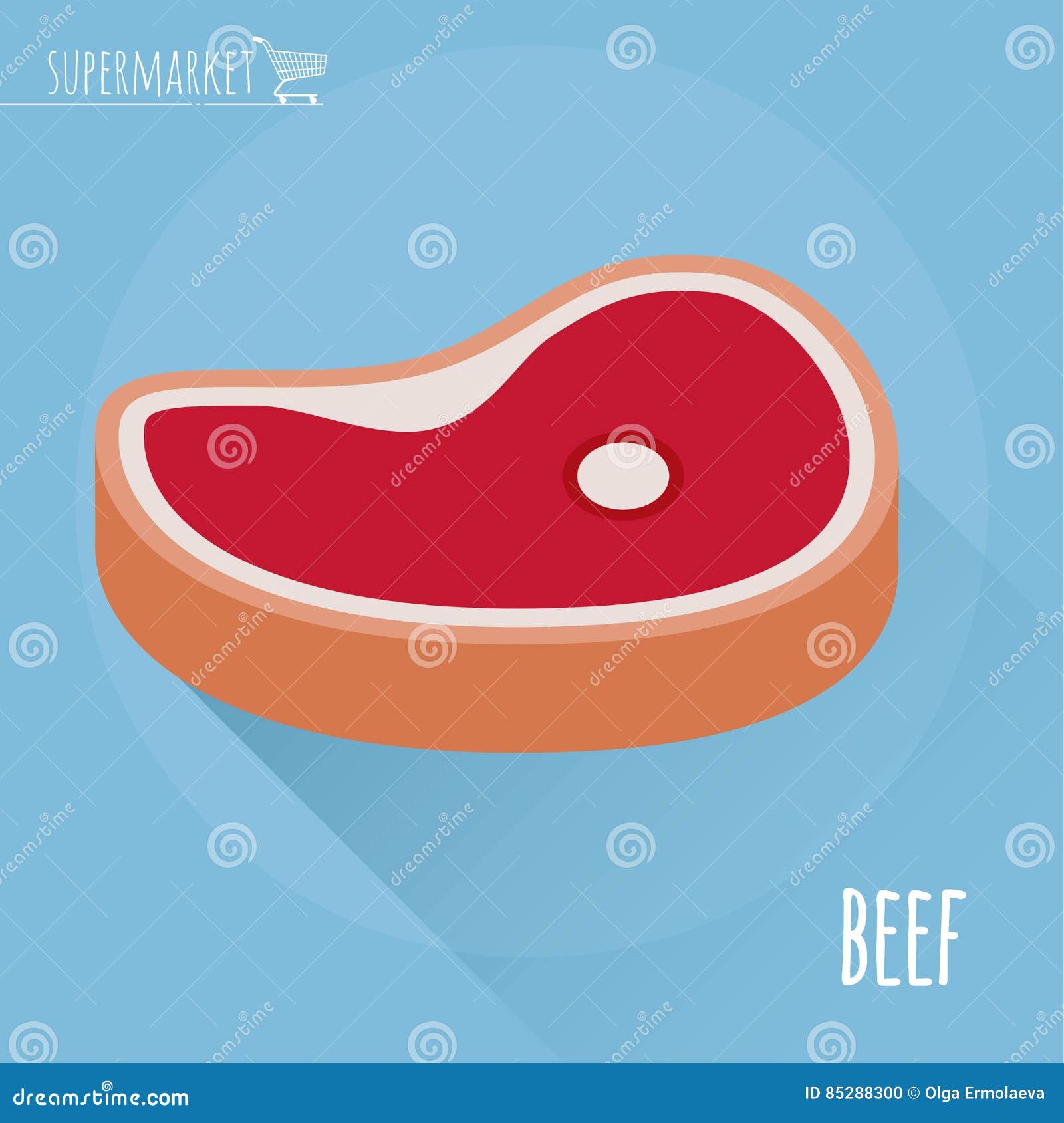 Flat Beef Design Elements Vector Illustration | CartoonDealer.com #39880968