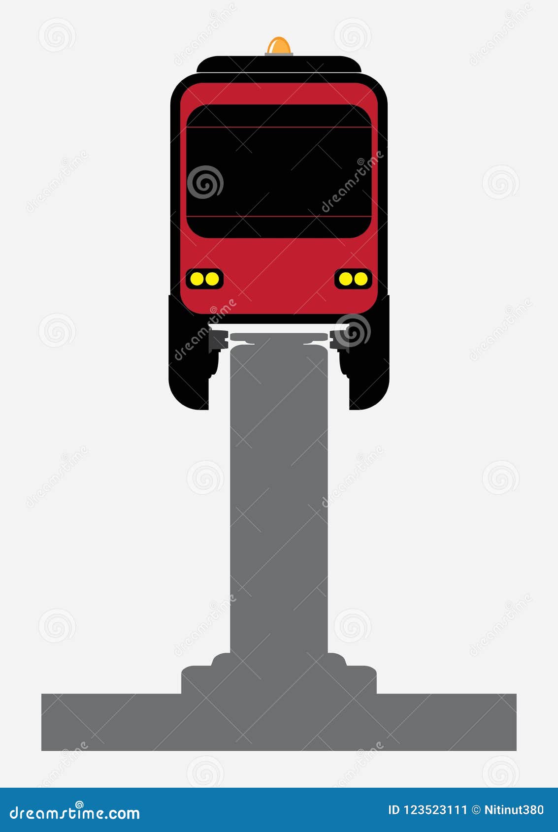 Flat Design Front View of Mono Rail Vector Stock Illustration ...