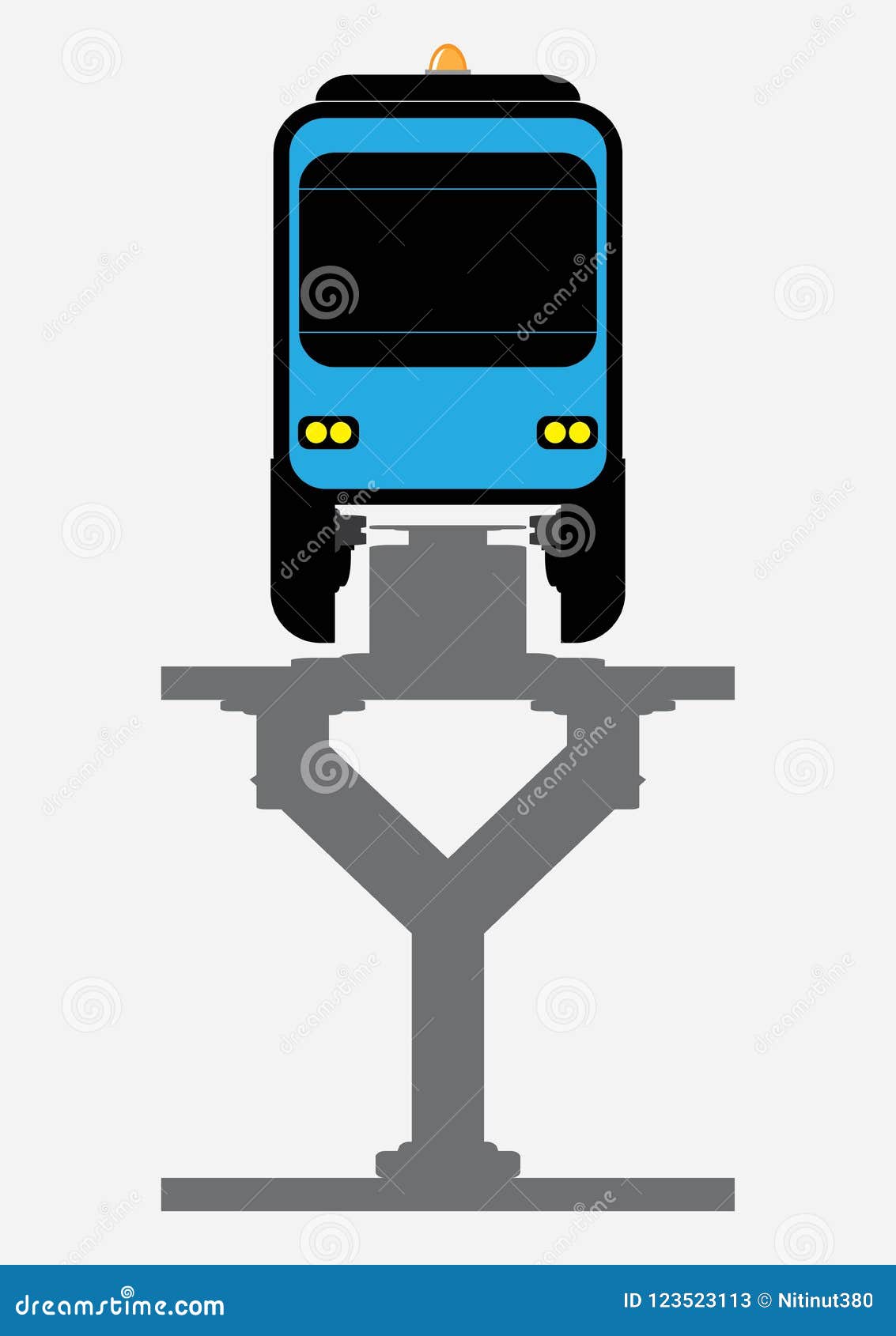 Flat Design Front View of Mono Rail Vector Stock Illustration ...