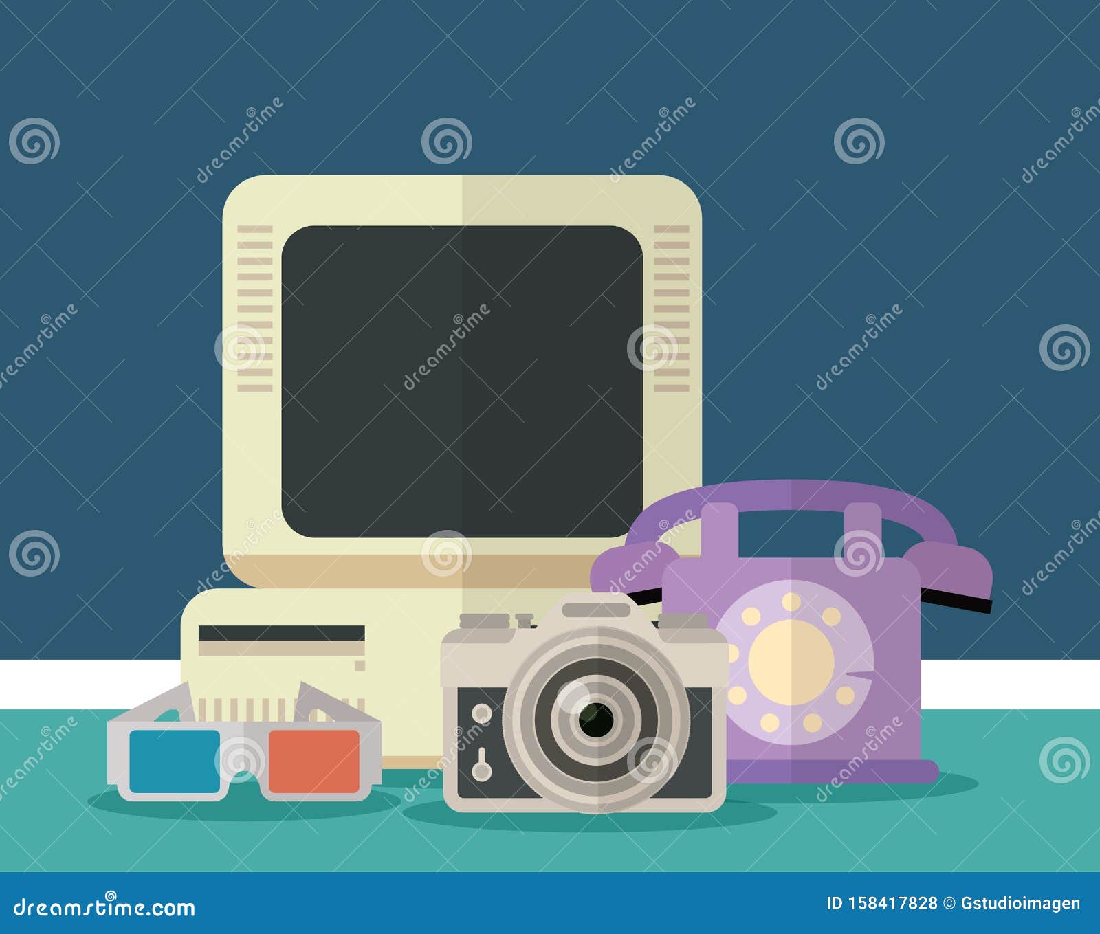 Flat Design Gadgets Technology Icons Stock Illustration - Illustration ...
