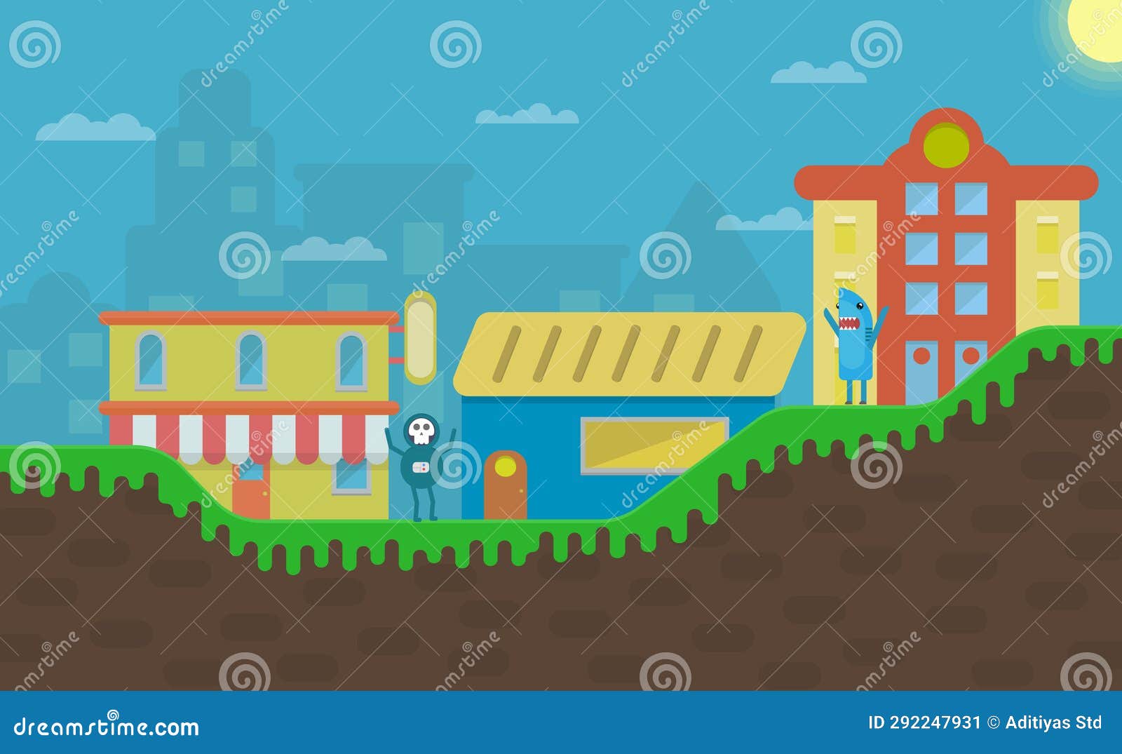 Flat Design Game Character Illustration Vector Stock Illustration ...