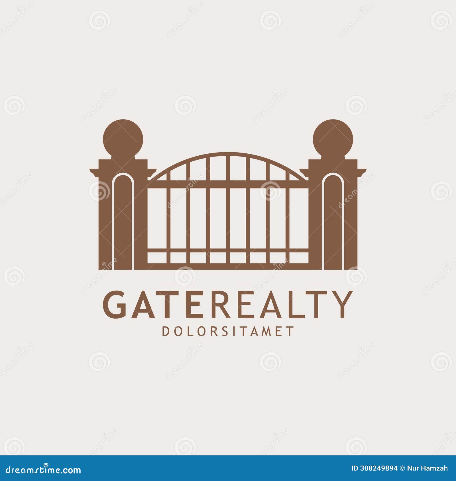 Flat Design Gate Logo Vector Illustration Stock Vector - Illustration ...