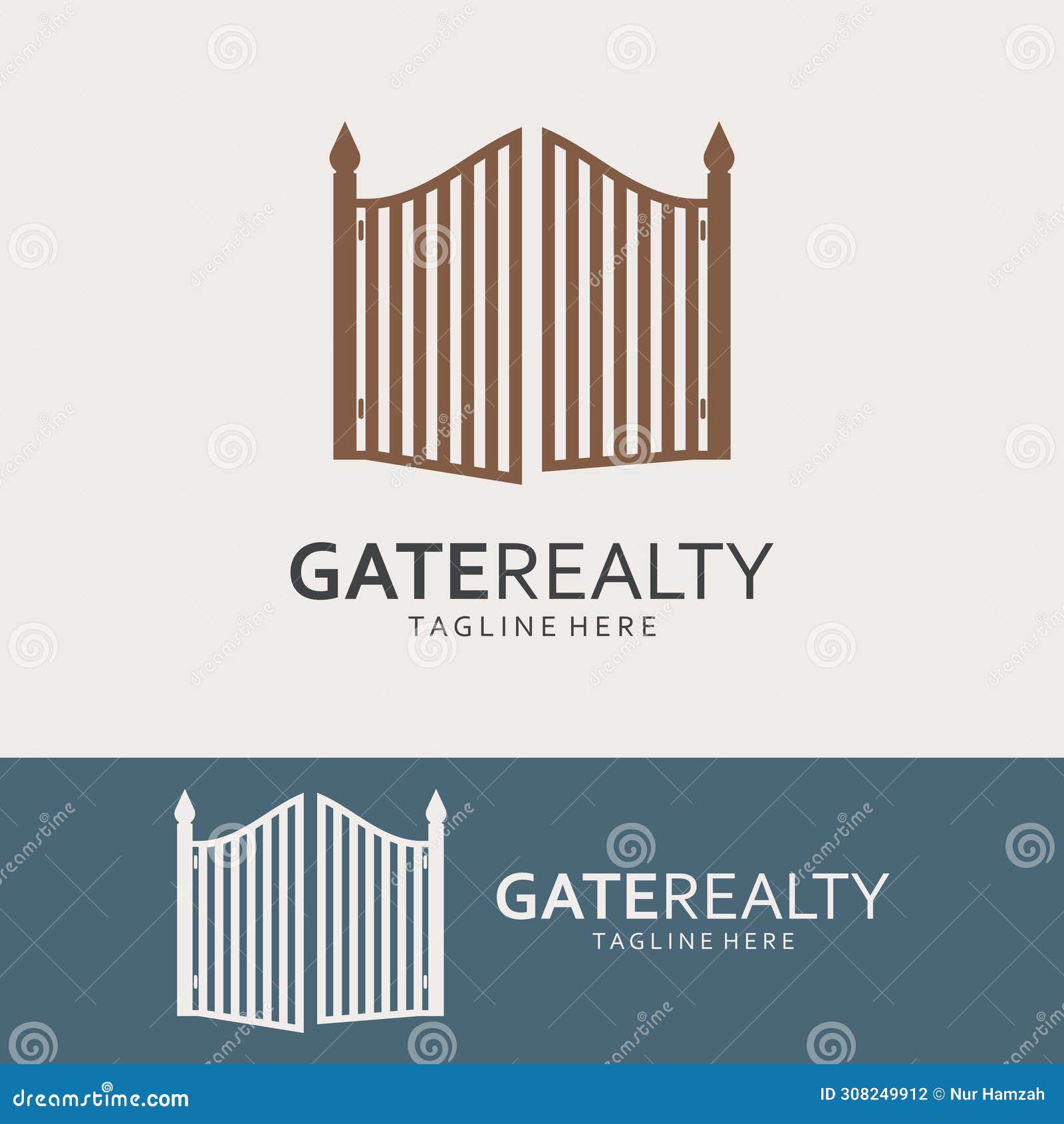 Flat Design Gate Logo Vector Illustration Stock Vector - Illustration ...