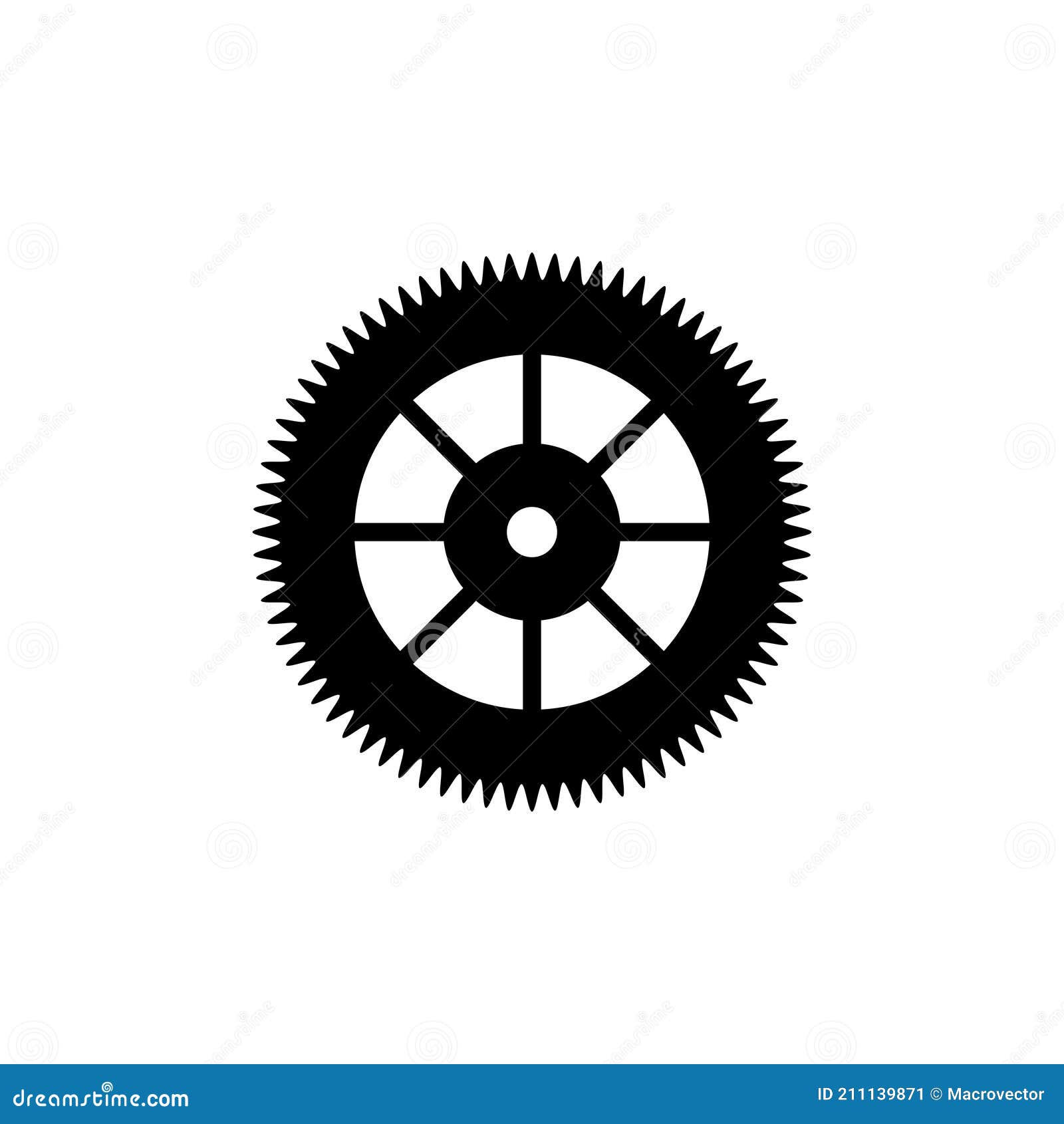 Flat Gear Wheel Icon stock vector. Illustration of turn - 211139871