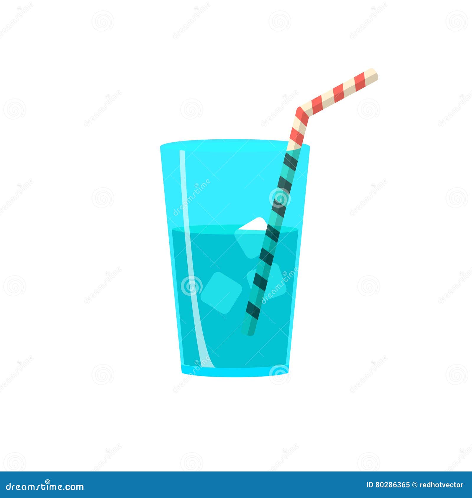 Flat Design Glass of Water with Ice Stock Vector - Illustration of cold ...