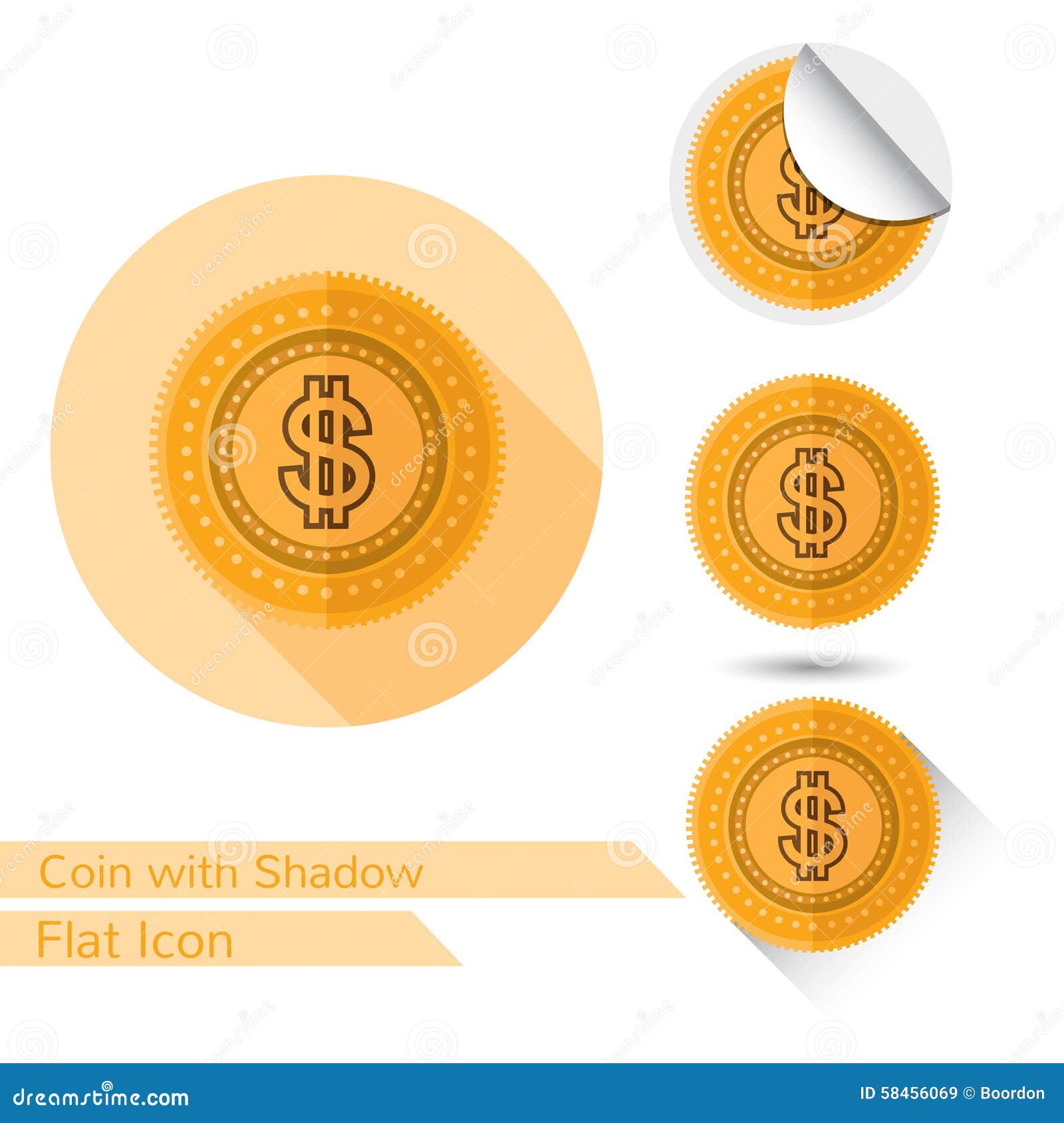 Flat Design Gold Icon Vector Illustration on White Stock Vector ...