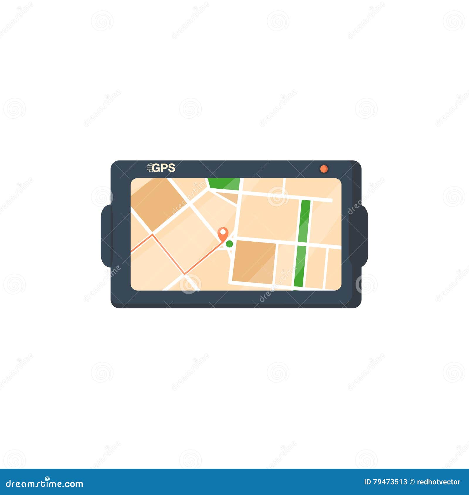 Flat design gps device stock vector. Illustration of greeting - 79473513