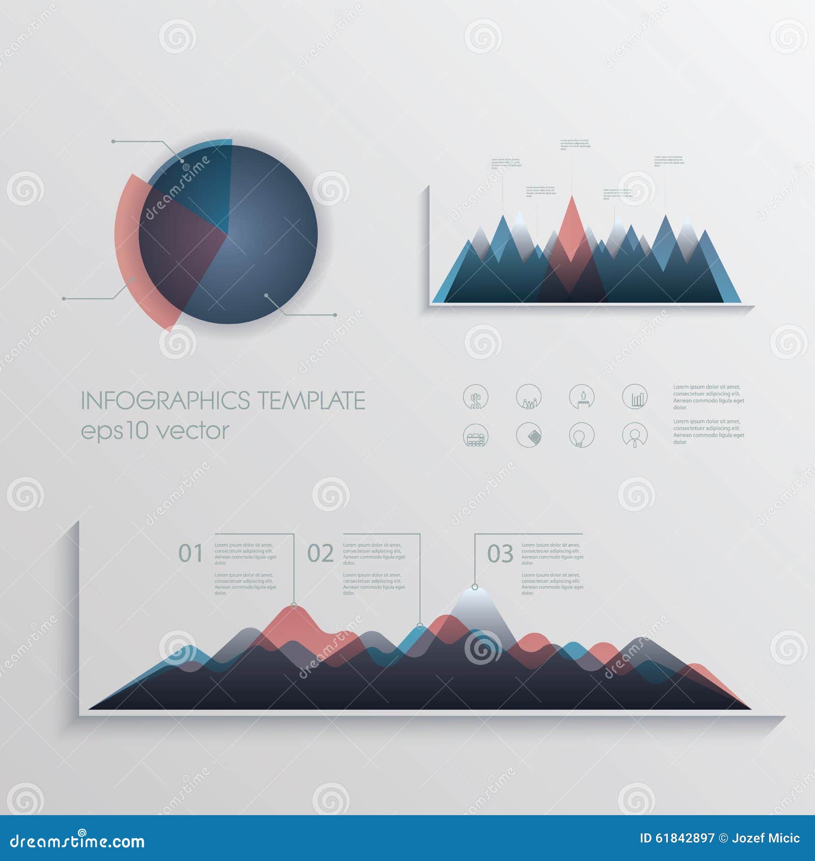 Flat Design Graphs and Charts Collection. Stock Vector - Illustration ...