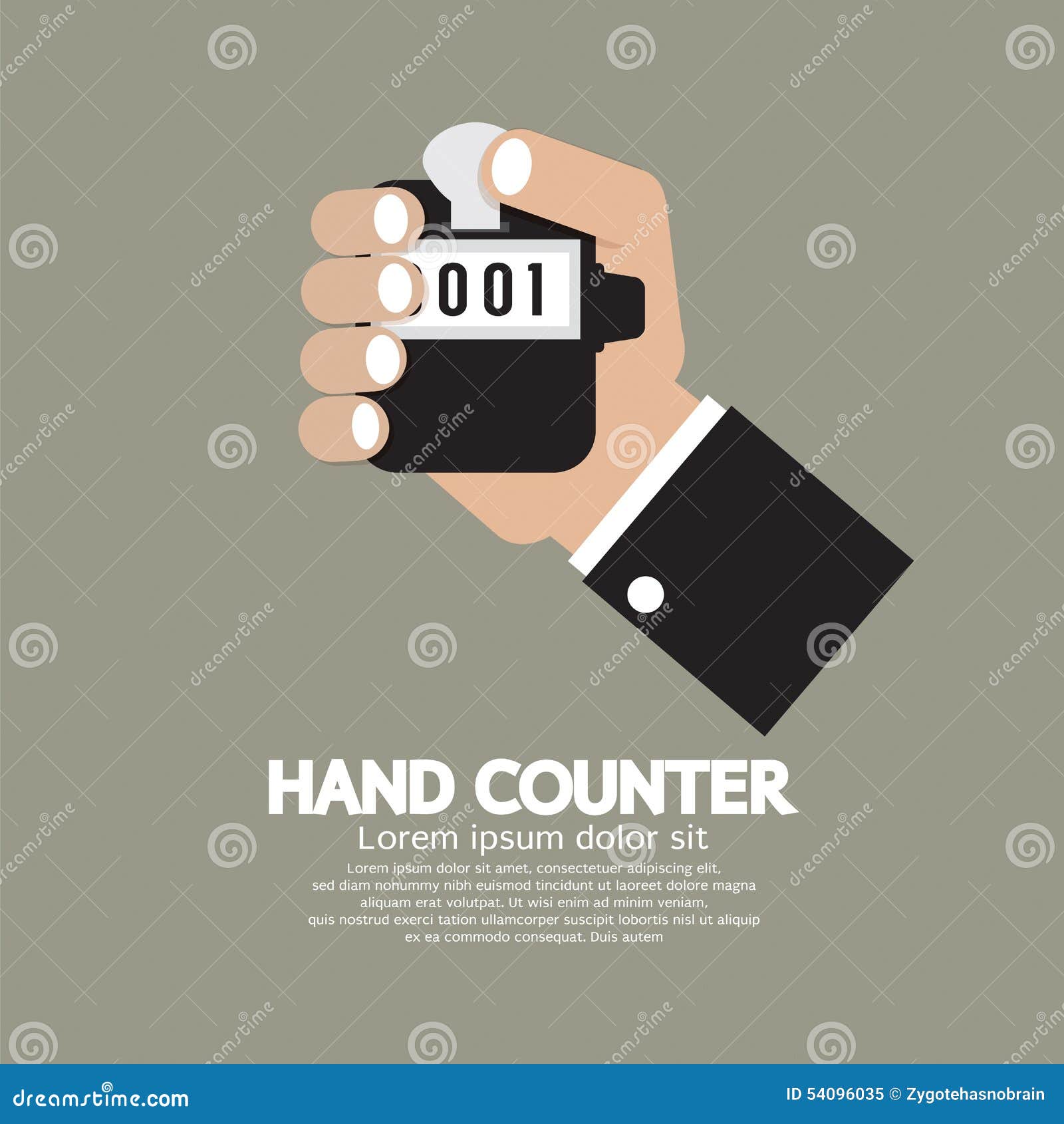 Flat Design Hand Counter stock vector. Illustration of calculating ...