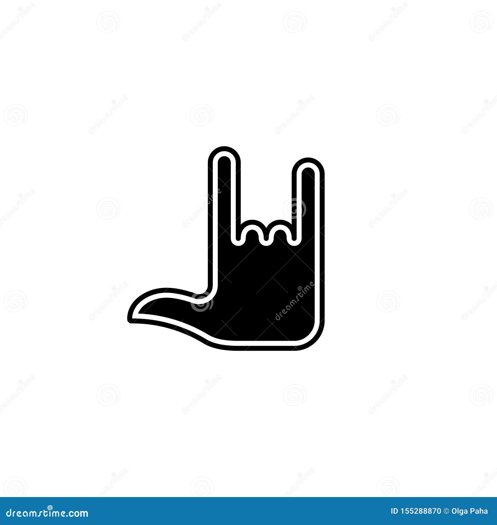 Gesture goat stock vector. Illustration of finger, handshake - 155288870