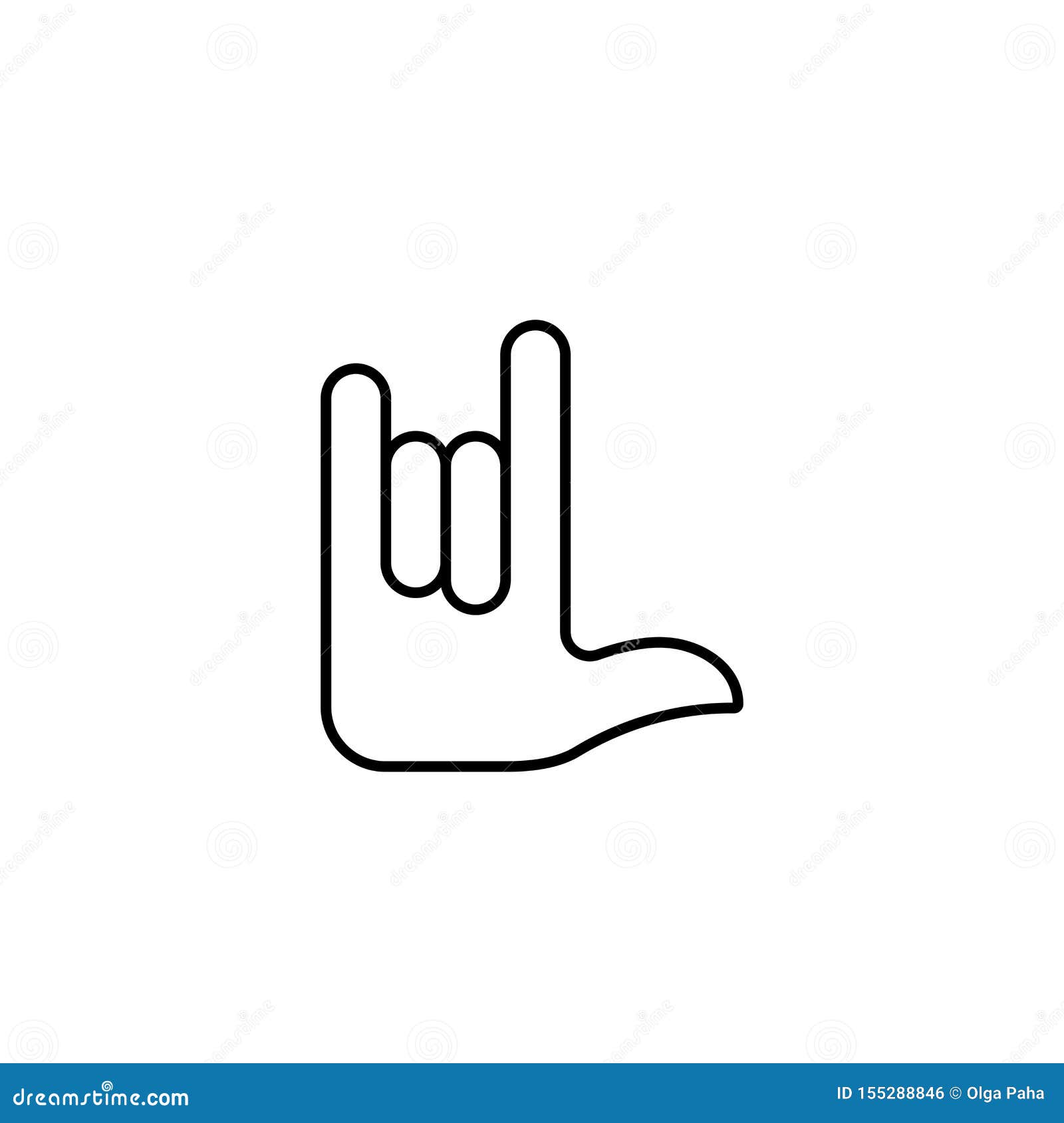 Gesture front goat stock vector. Illustration of forefinger - 155288846