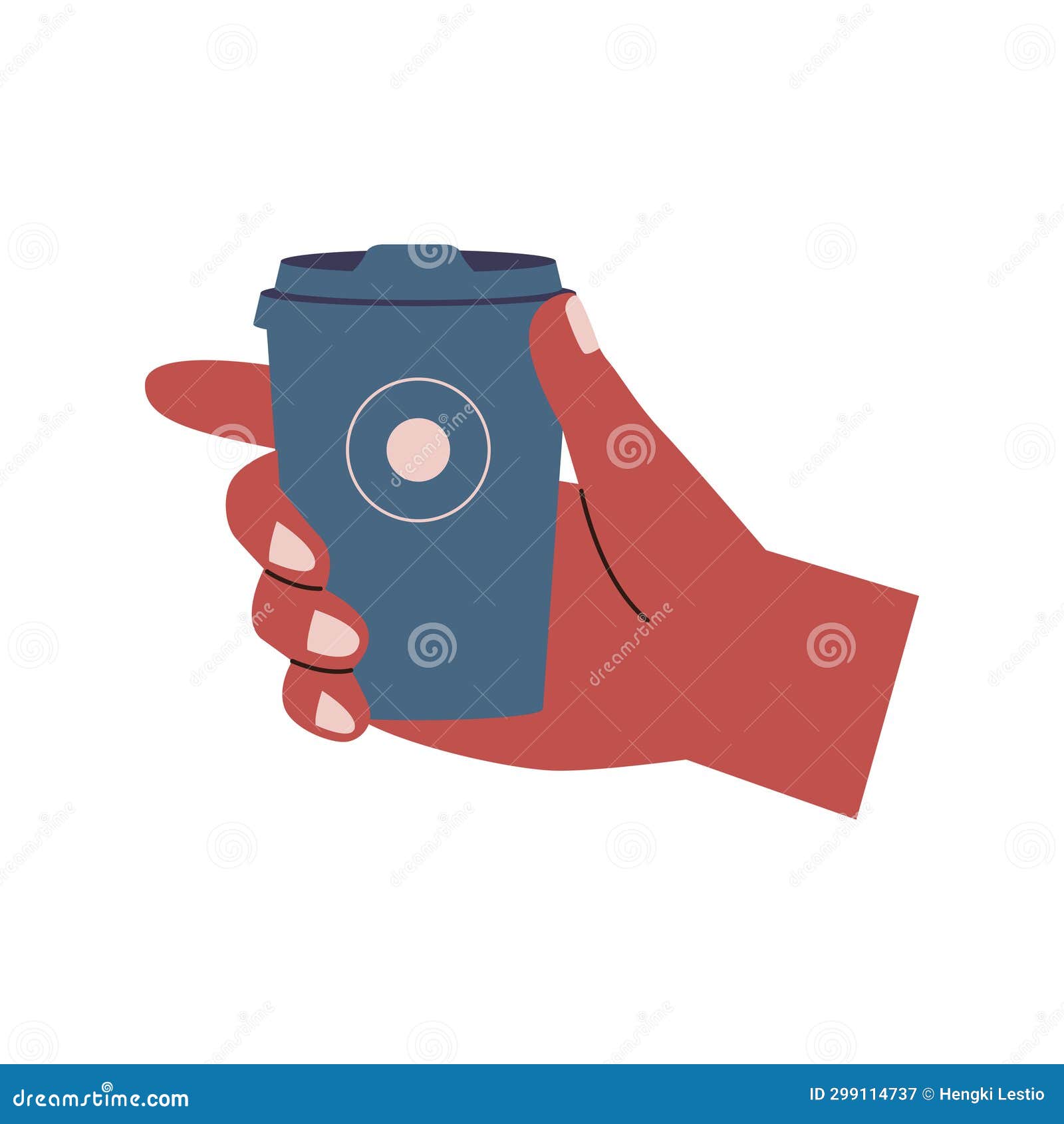 Flat Design of Hand Holding Cup Coffee Stock Vector - Illustration of ...