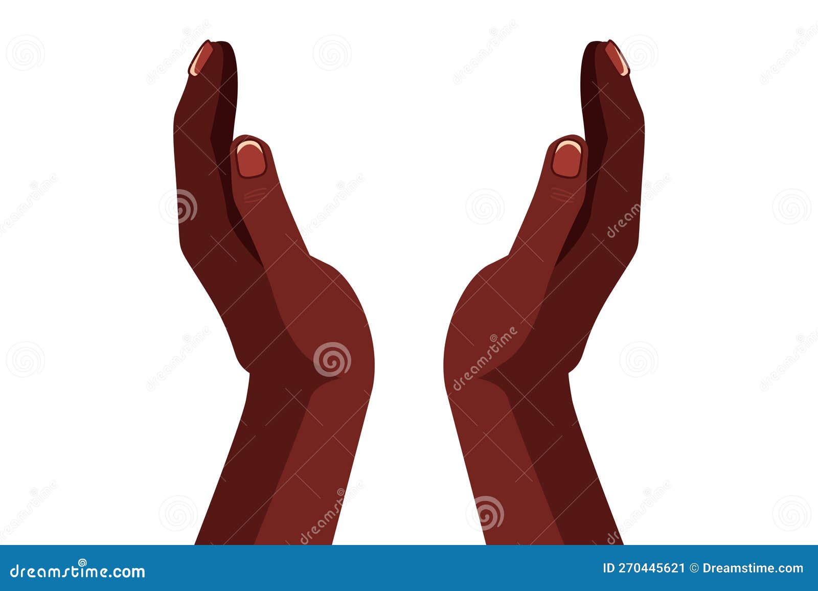 Flat Design of the Hand Holding Something. Vector Illustration Stock ...
