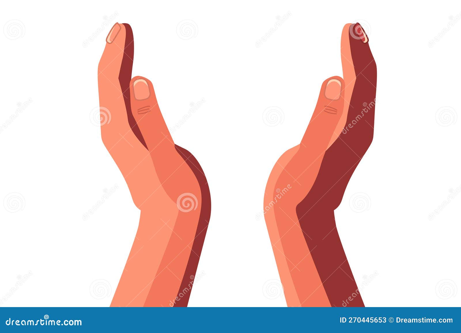 Flat Design of the Hand Holding Something. Vector Illustration Stock ...