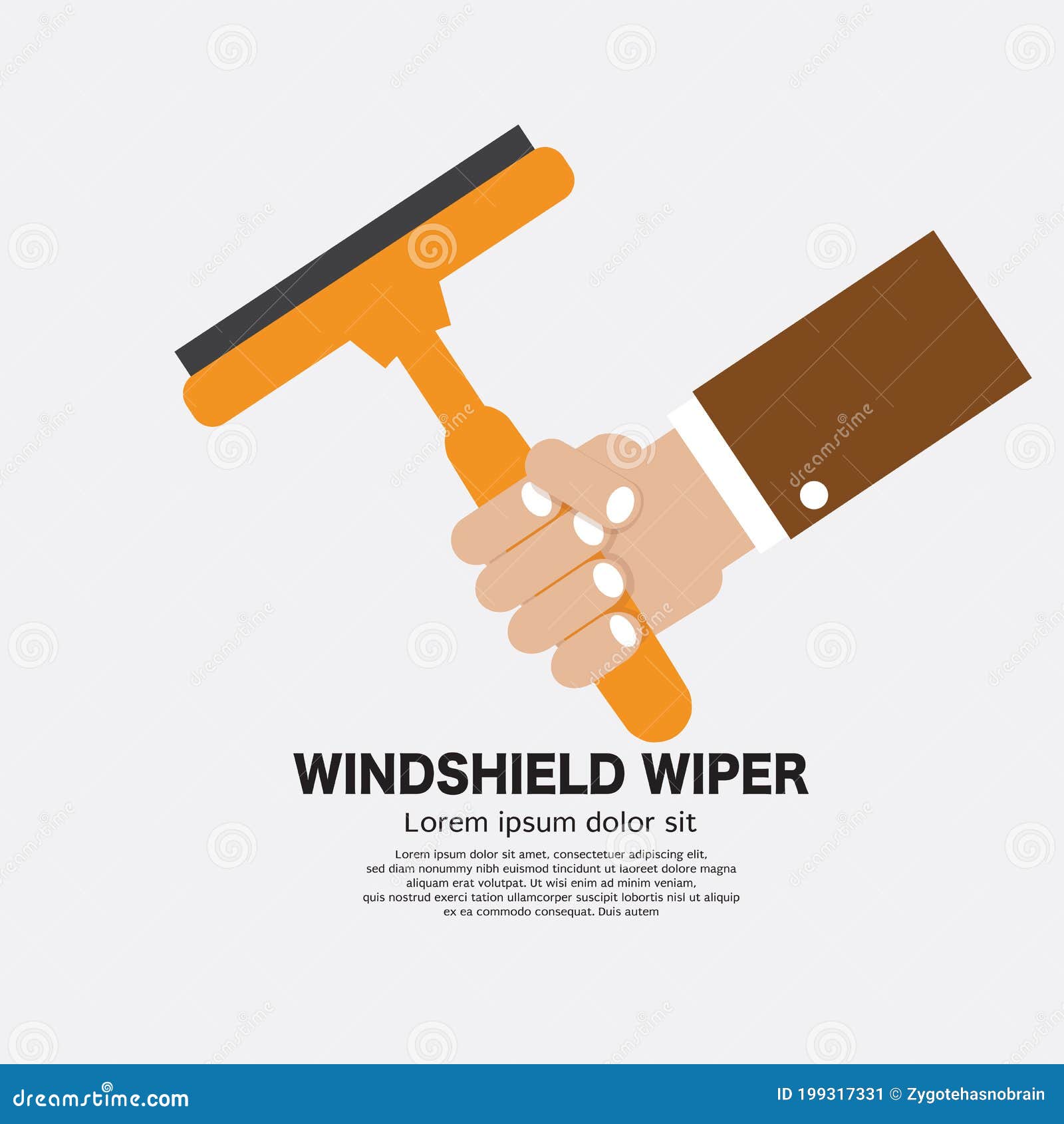 Windshield Wiper Label Template From Flies, Midges, Insects. Cartoon ...