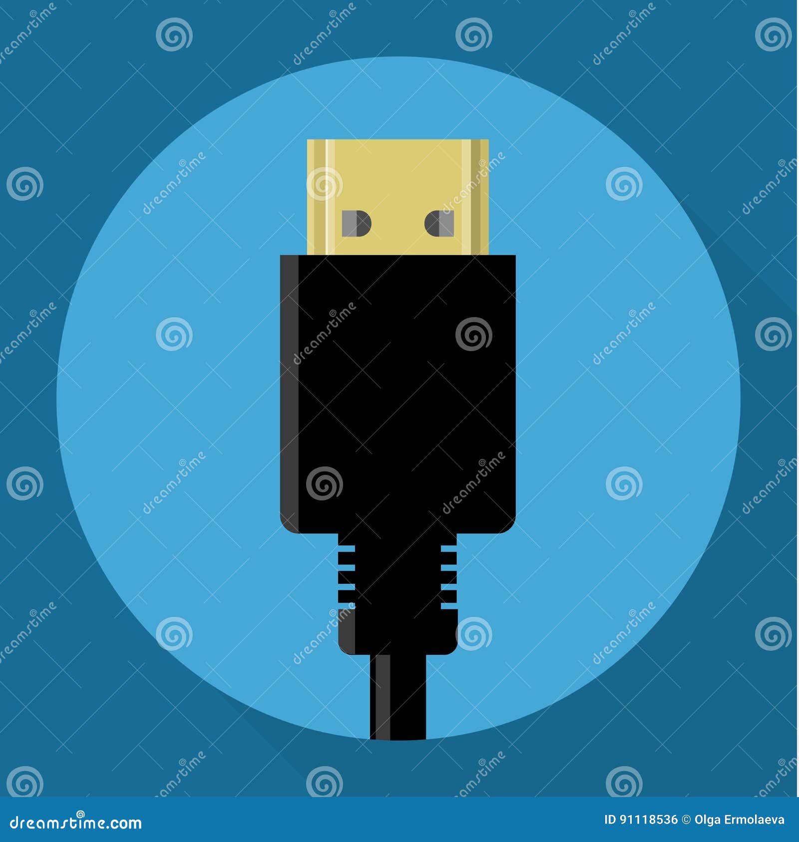Flat Design HDMI Connectors Vector Icon Stock Vector - Illustration of ...