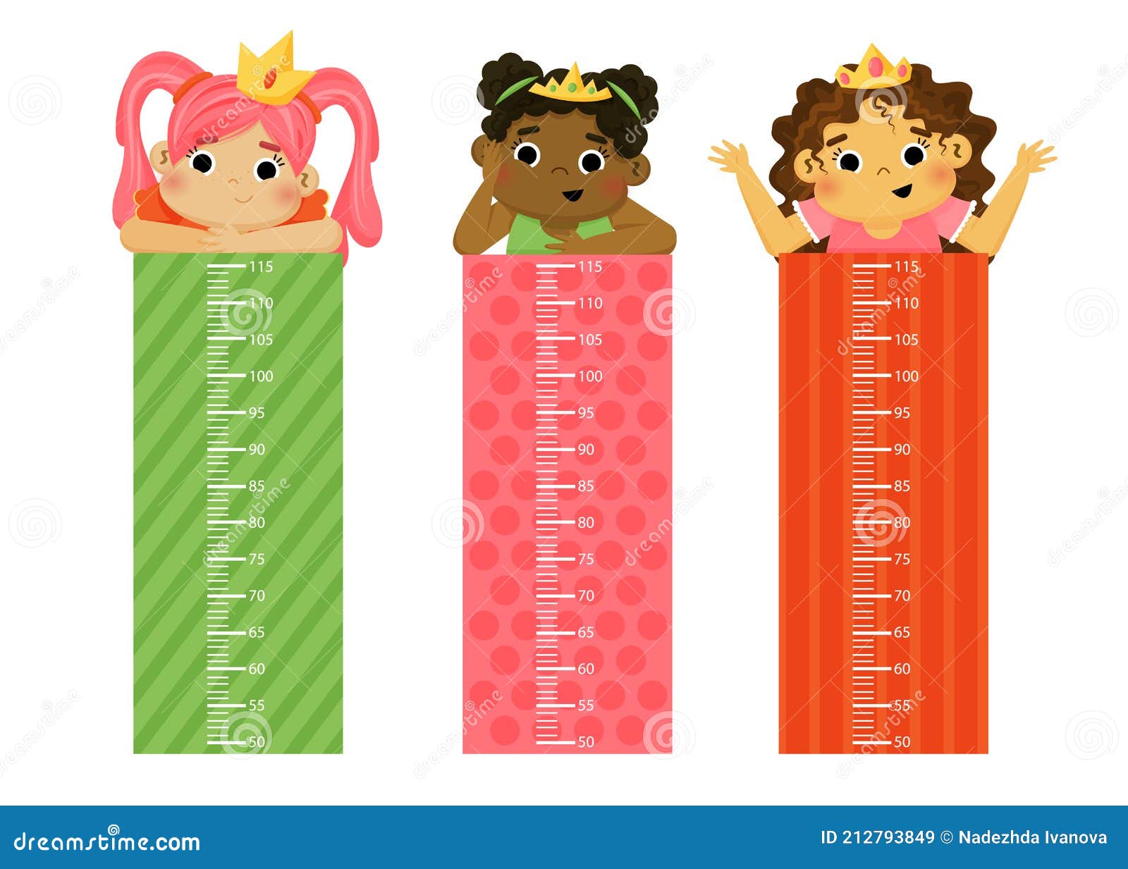 Flat Design Height Meter Set Vector Illustration. Stock Vector ...