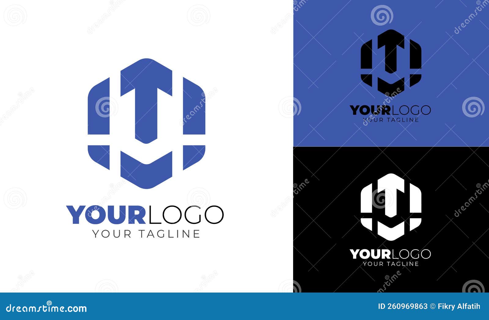 Flat Design Hexagonal Letter T Logo Template Stock Vector ...