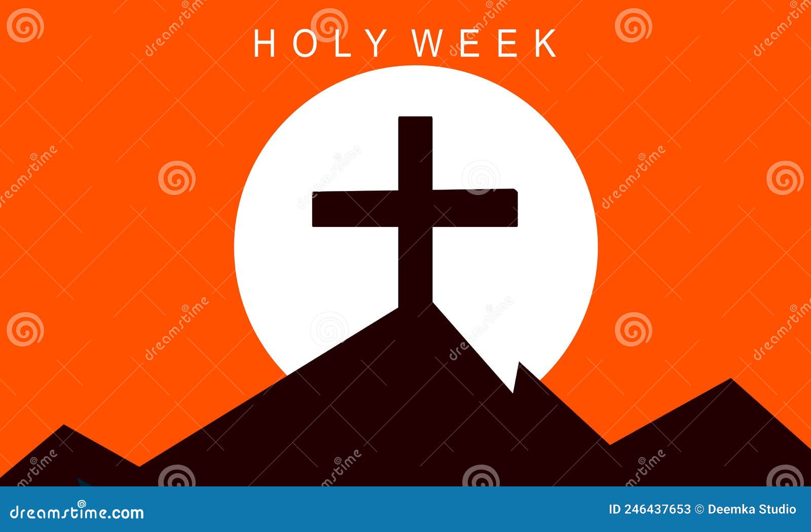 Flat Design Holy Week Concept Logo Vector Stock Illustration ...