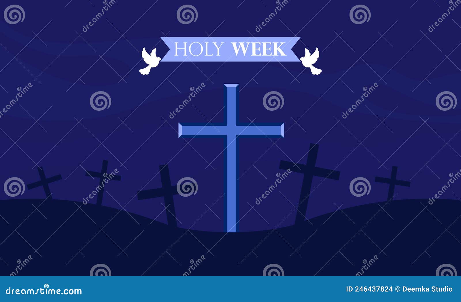 Flat Design Holy Week Concept Logo Vector Stock Illustration ...