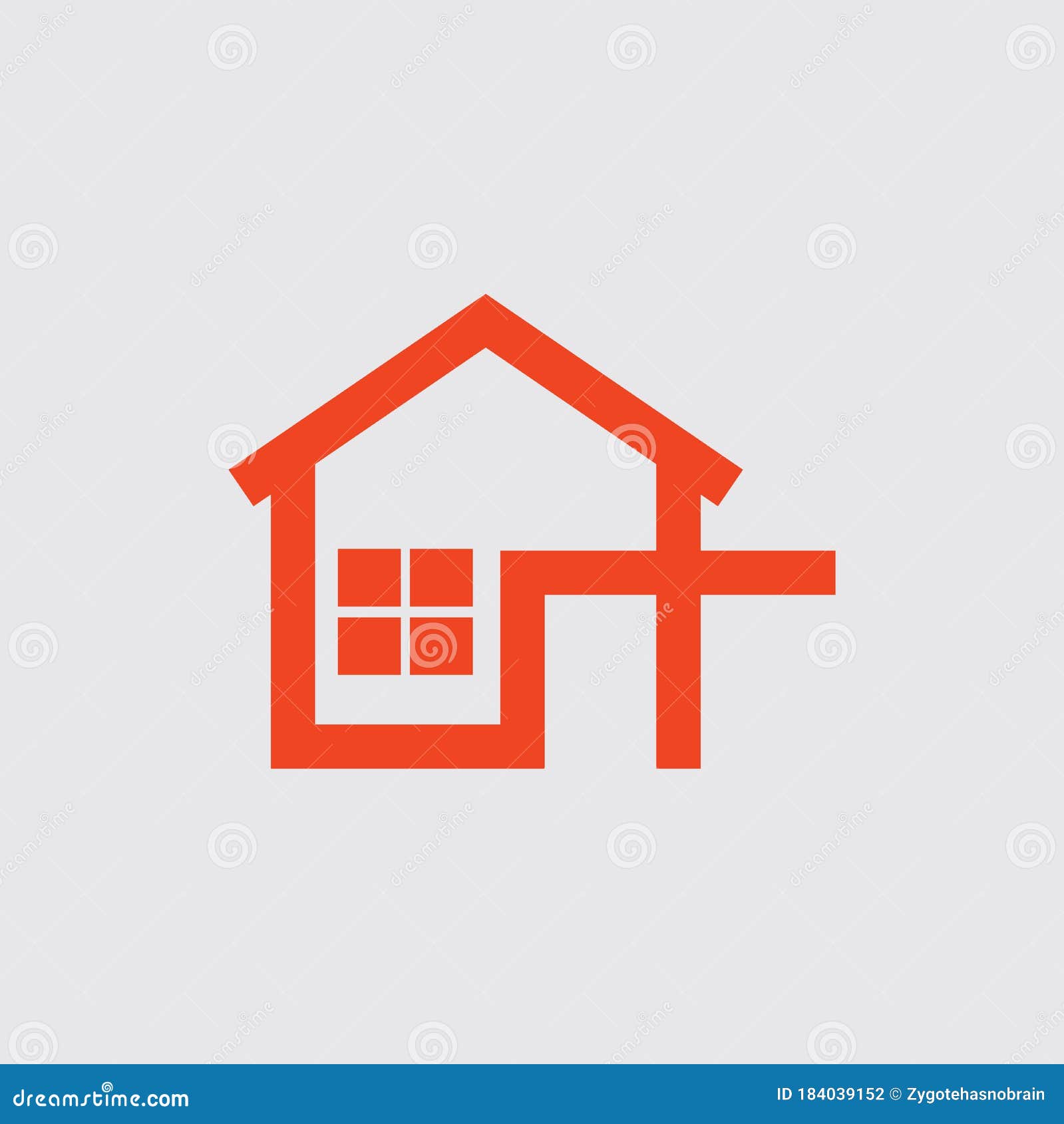 Flat Design Home Icon Orange Color Stock Vector - Illustration of ...