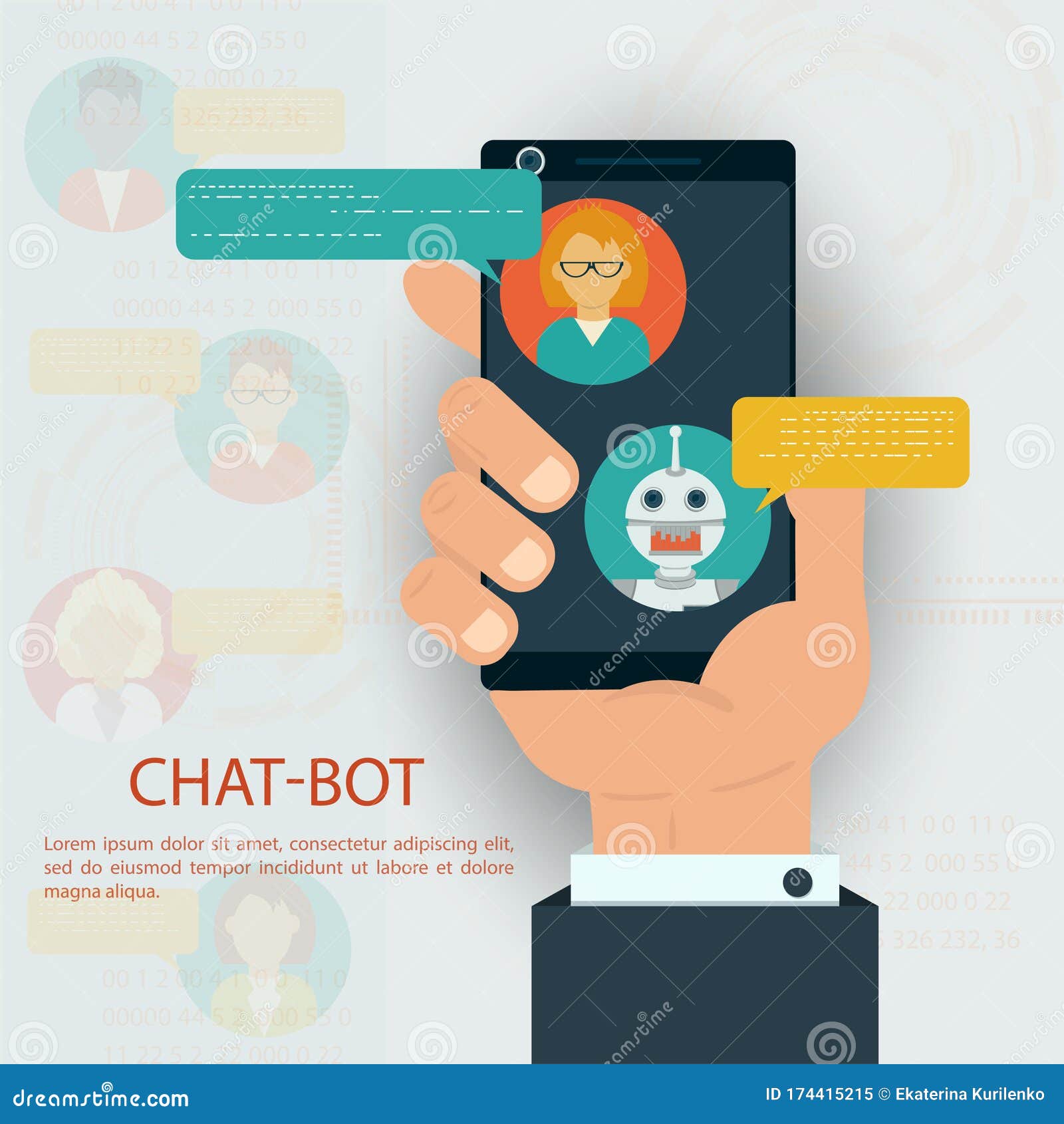 Man And Chatbot In Speech Bubbles Vector Speaking Concept Colored Icon ...