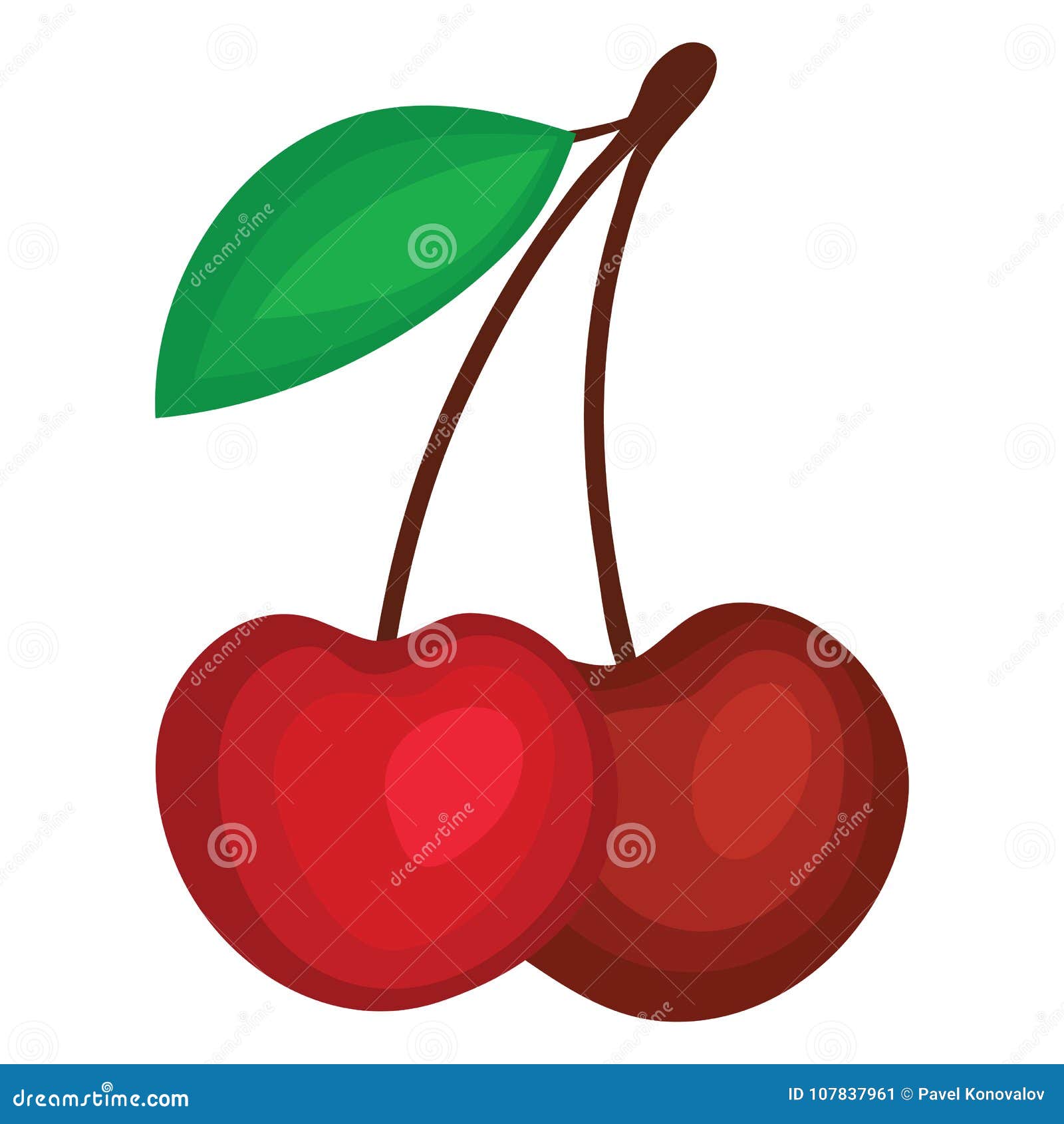 Flat Design Icon of Cherry in Ui Colors. Stock Vector - Illustration of ...