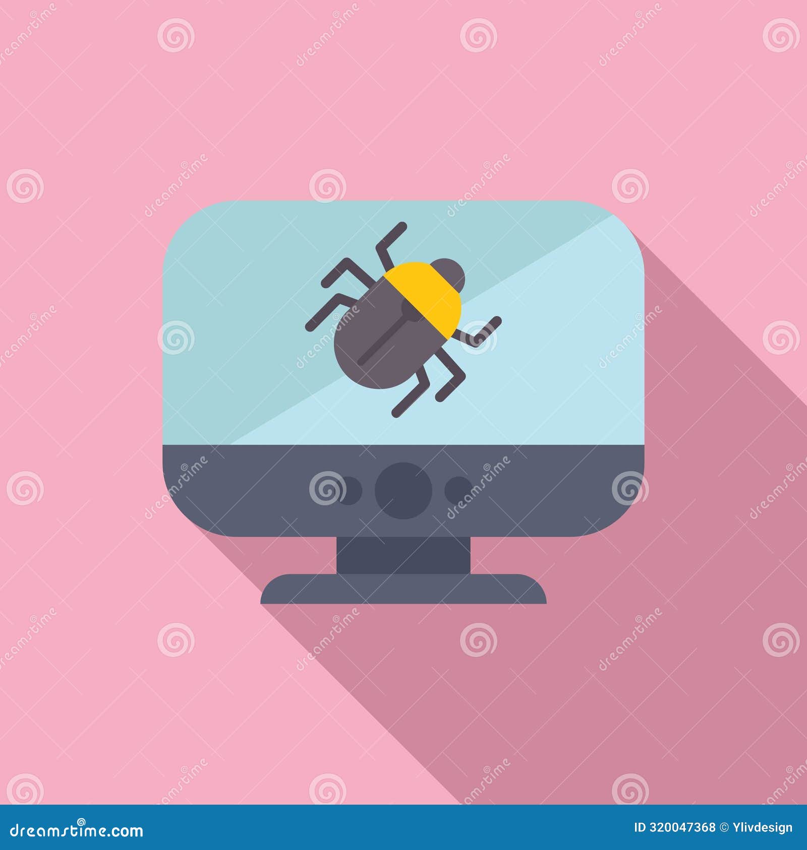 Cyber Bug on Computer Icon Digital Threat Concept Stock Illustration ...