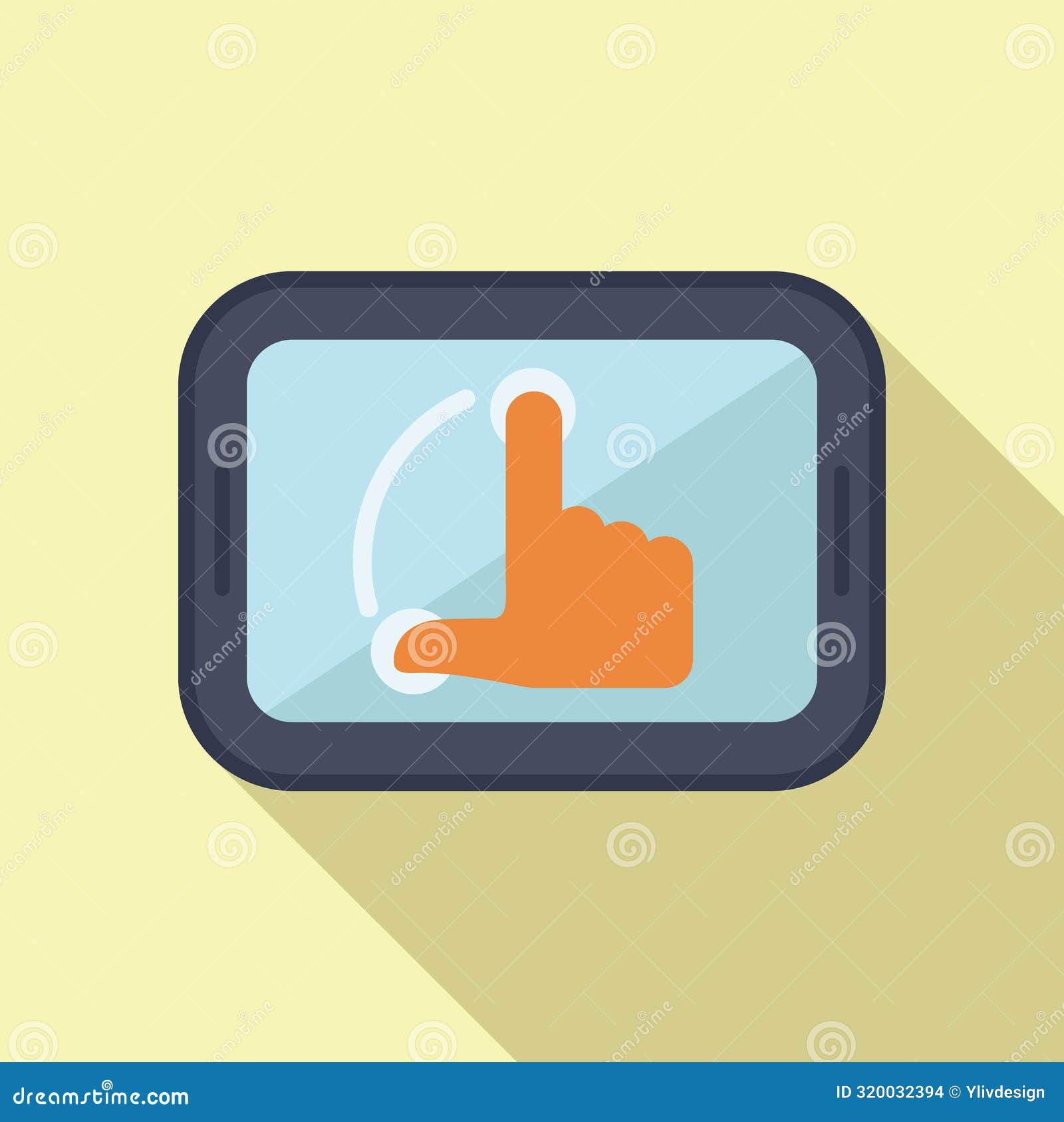 Flat Design Icon Depicting a Finger Tapping a Touchscreen Device Stock ...