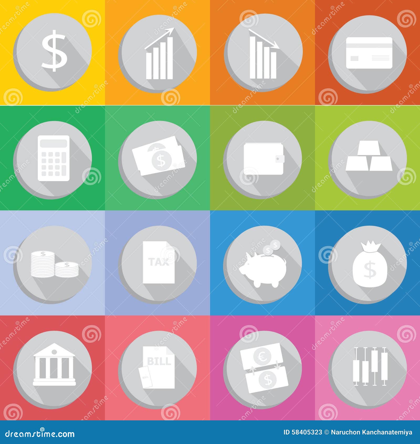 Flat design icon financial stock vector. Illustration of finance - 58405323
